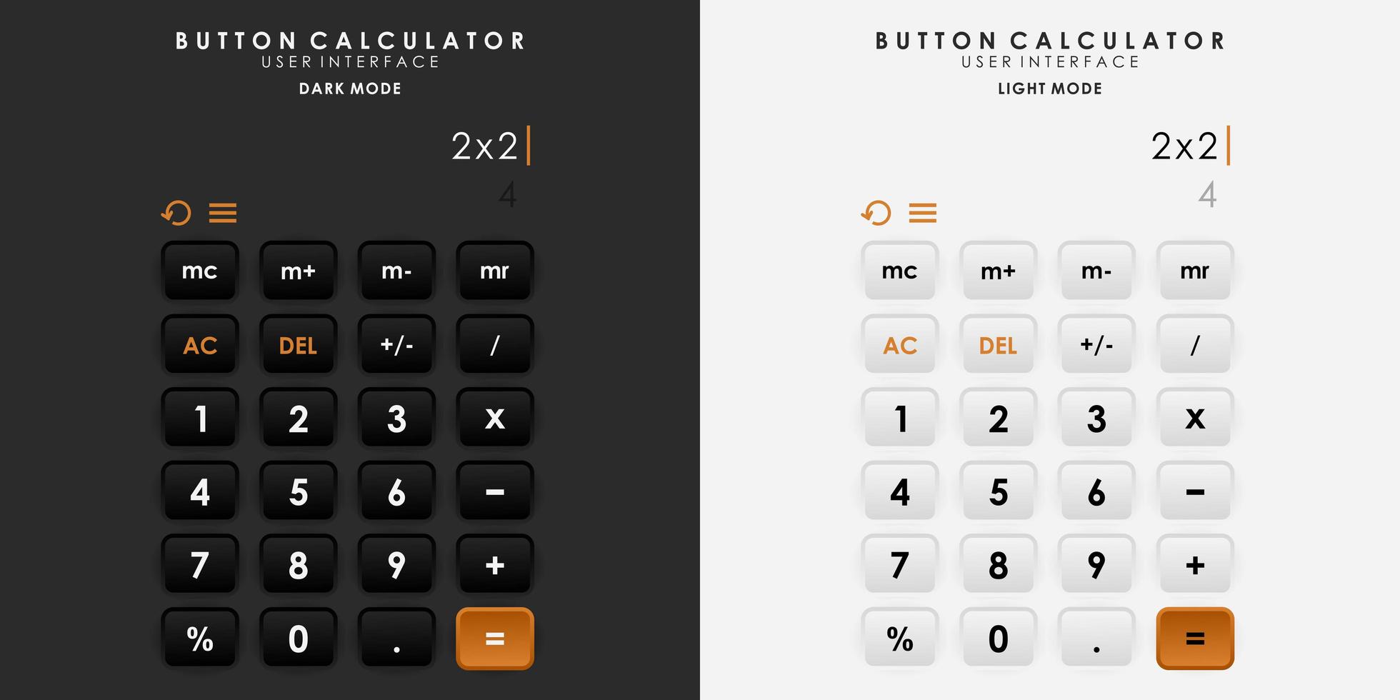 Minimalist Switch Button Calculator in Neumorphism Design. Simple ...