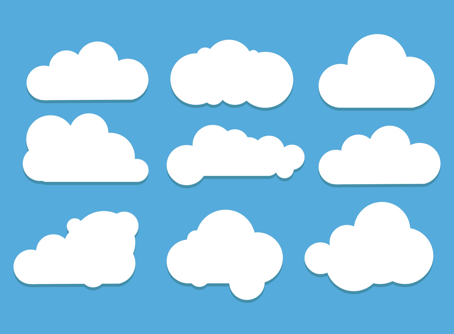 Set of Cloud Icons vector illustration 1951280 Vector Art at Vecteezy