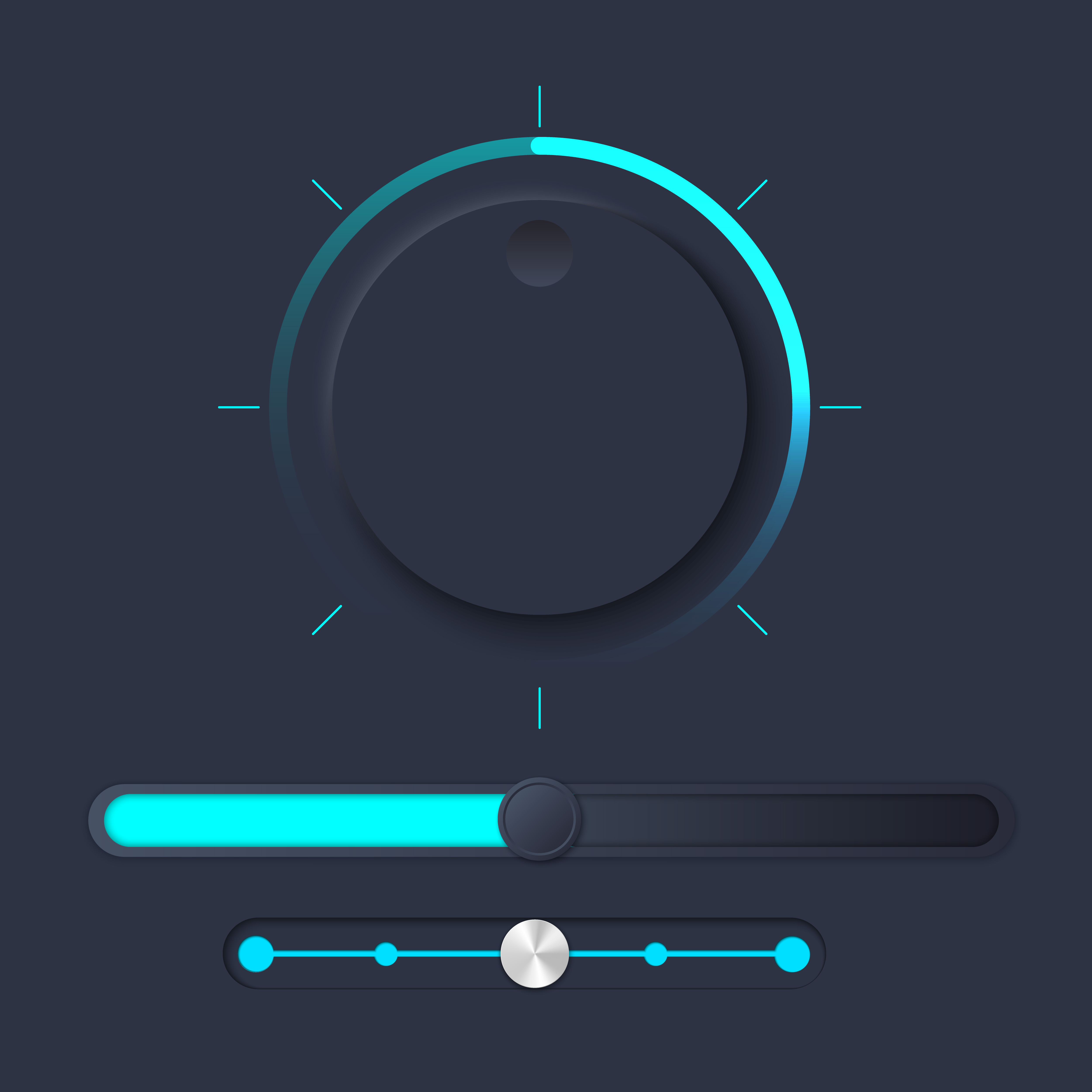 Neumorph UI kit with Volume Knob and slider 1952321 Vector Art at Vecteezy