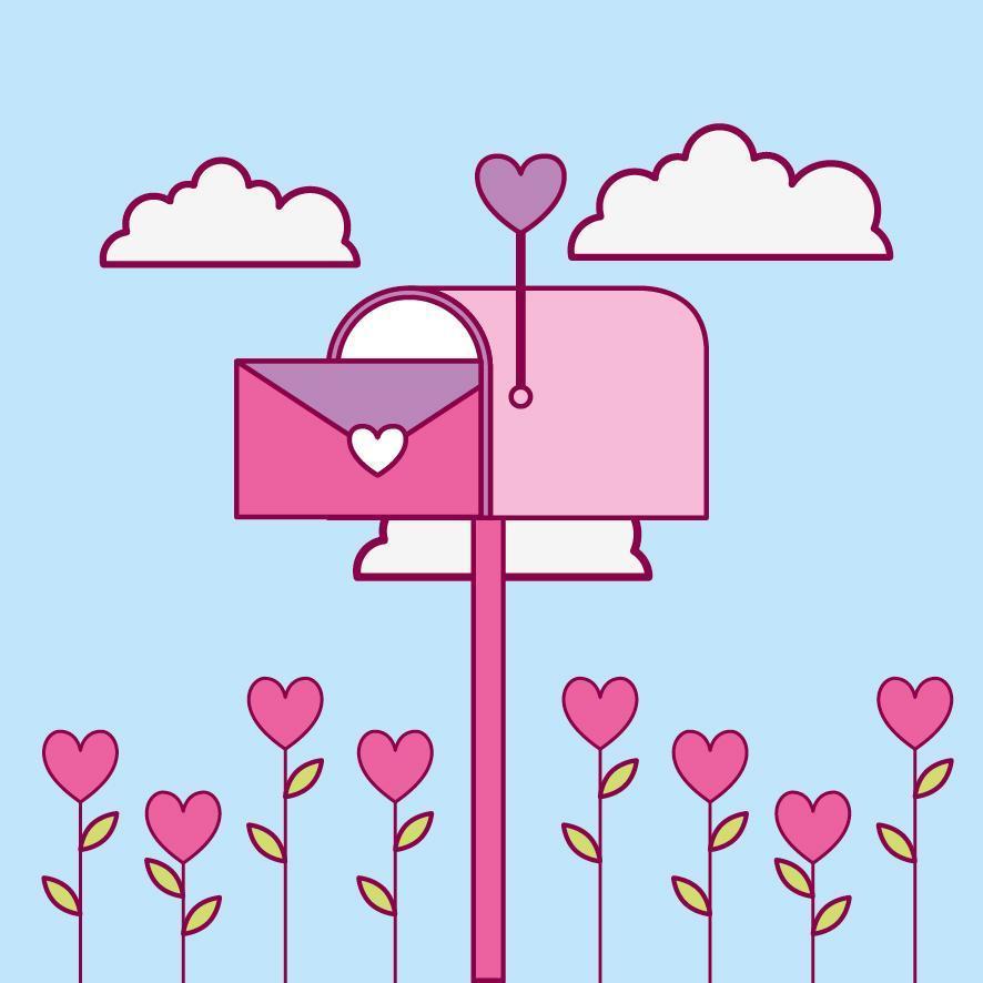 Valentine's Day design with mailbox 1957499 Vector Art at Vecteezy