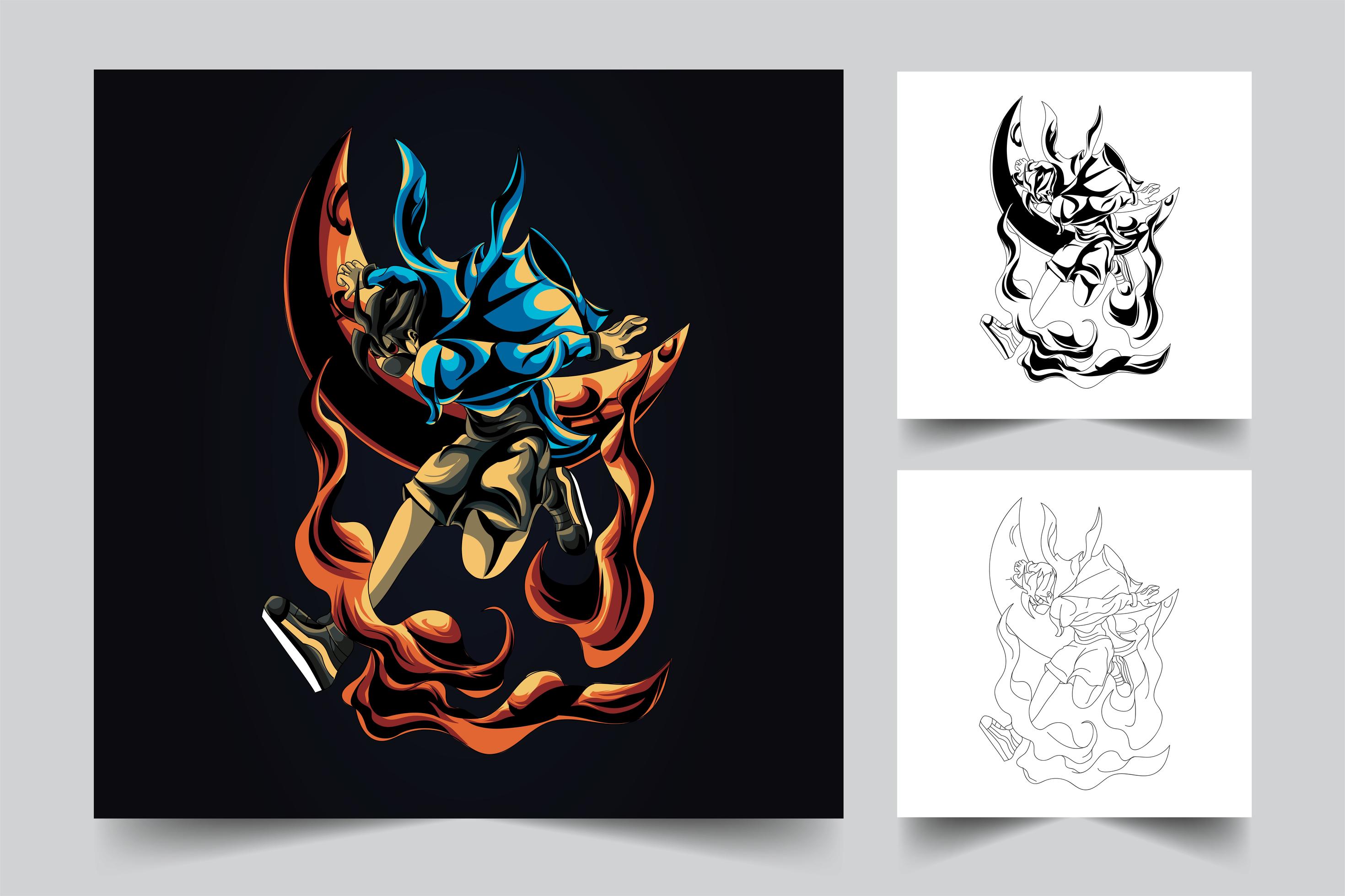 Female warrior illustration 1958581 Vector Art at Vecteezy