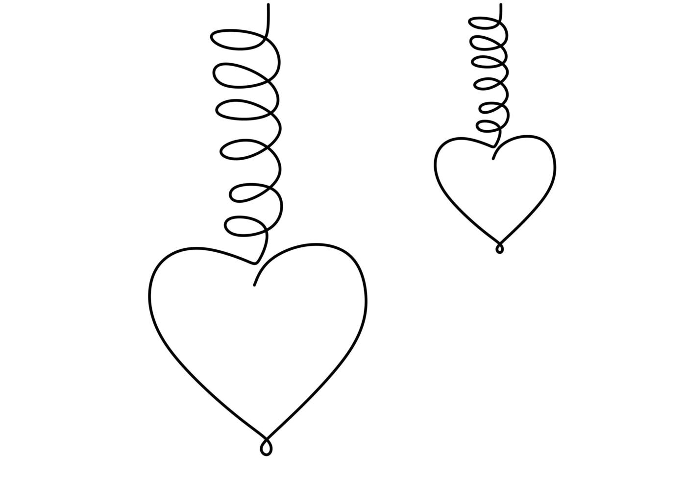 Continuous Line Drawing Of Love Heart Sign One Hand Drawn Minimalism