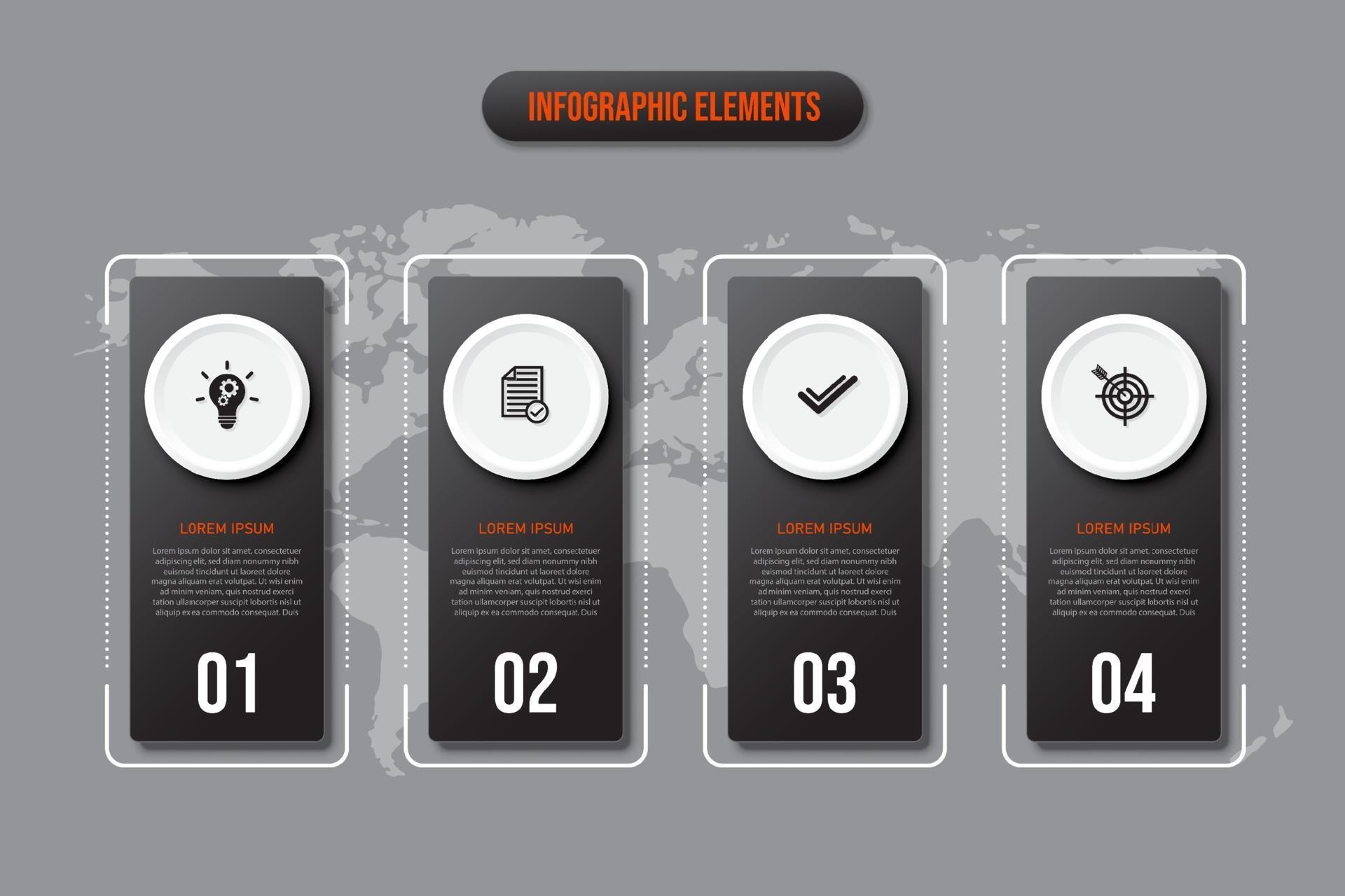 Black rectangular infographics elements 1963358 Vector Art at Vecteezy