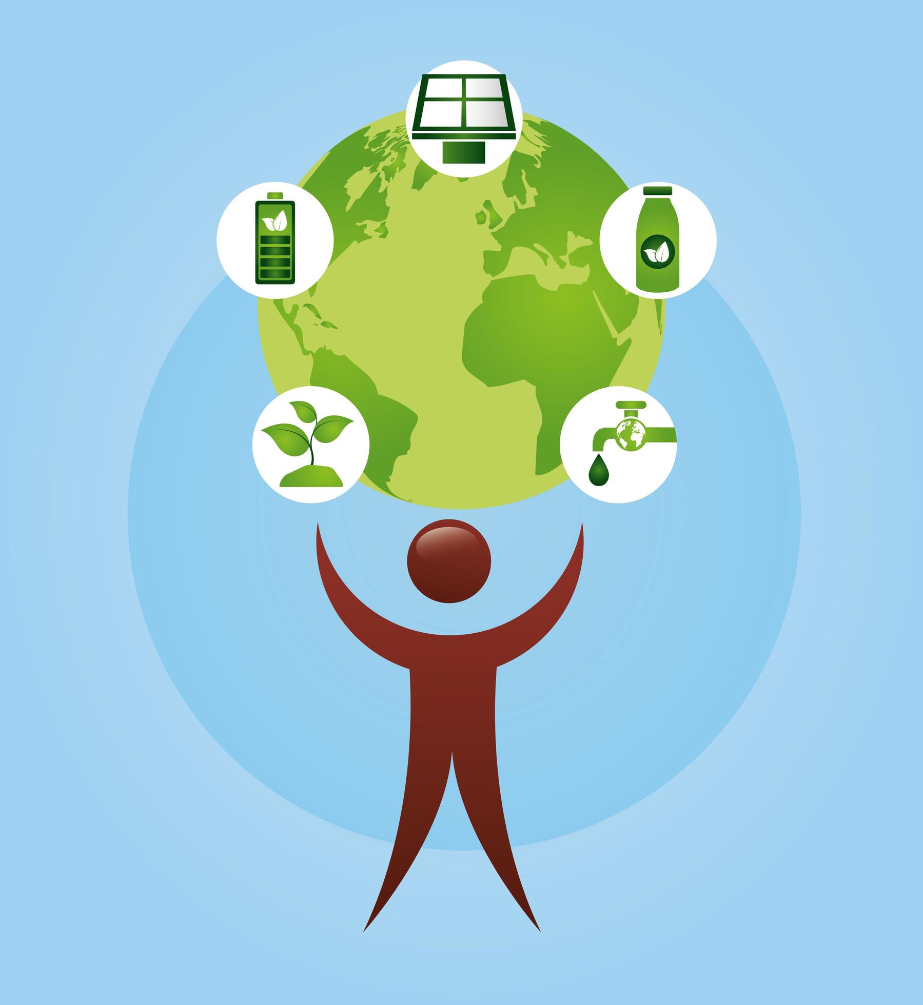 Eco Friendly Poster With Planet Earth And Human Character 1968811