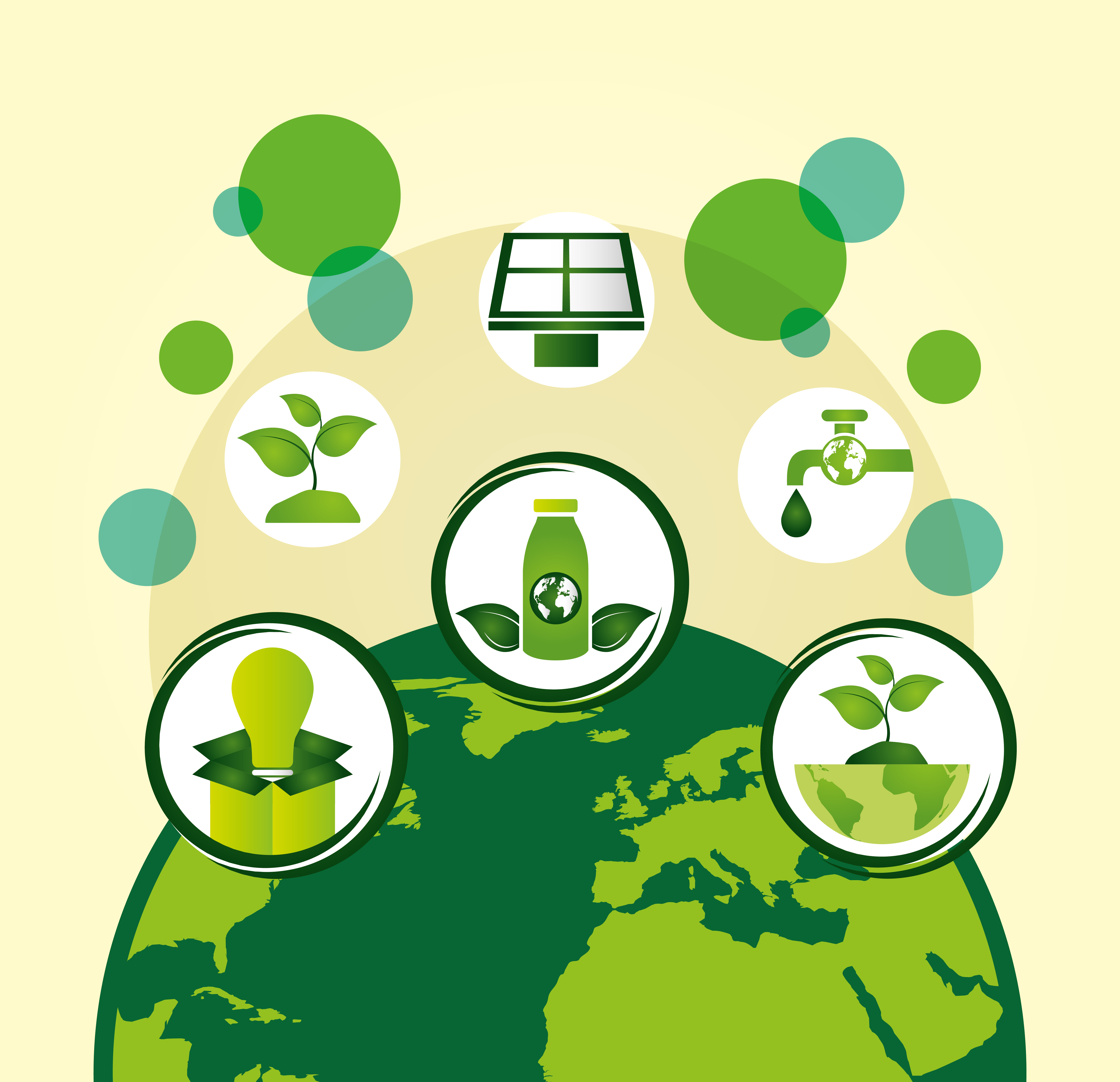 Eco Friendly Poster With Planet Earth And Icons 1968815 Vector Art At