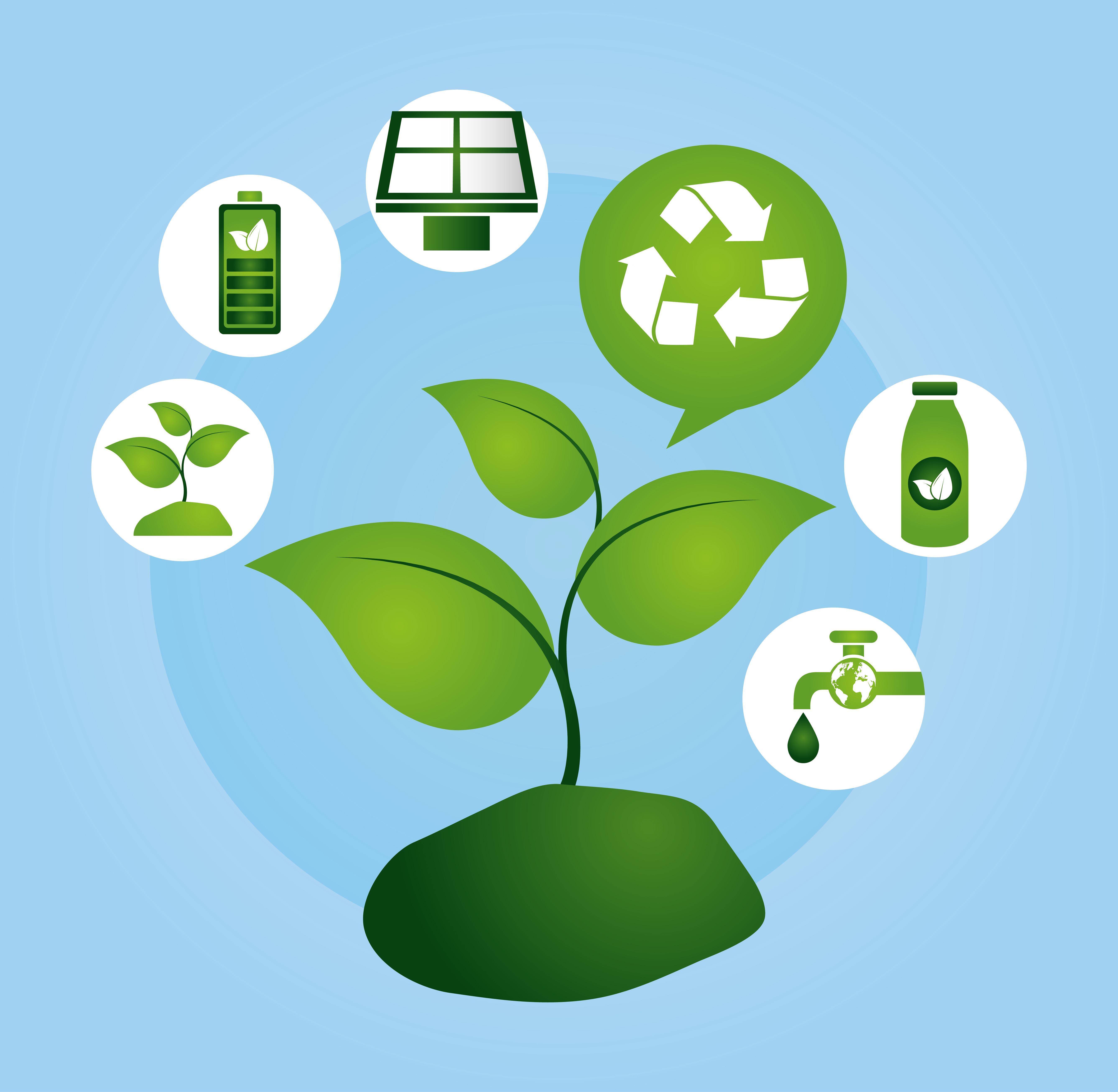 Eco Friendly Poster With Plant And Icons 1968854 Vector Art At Vecteezy