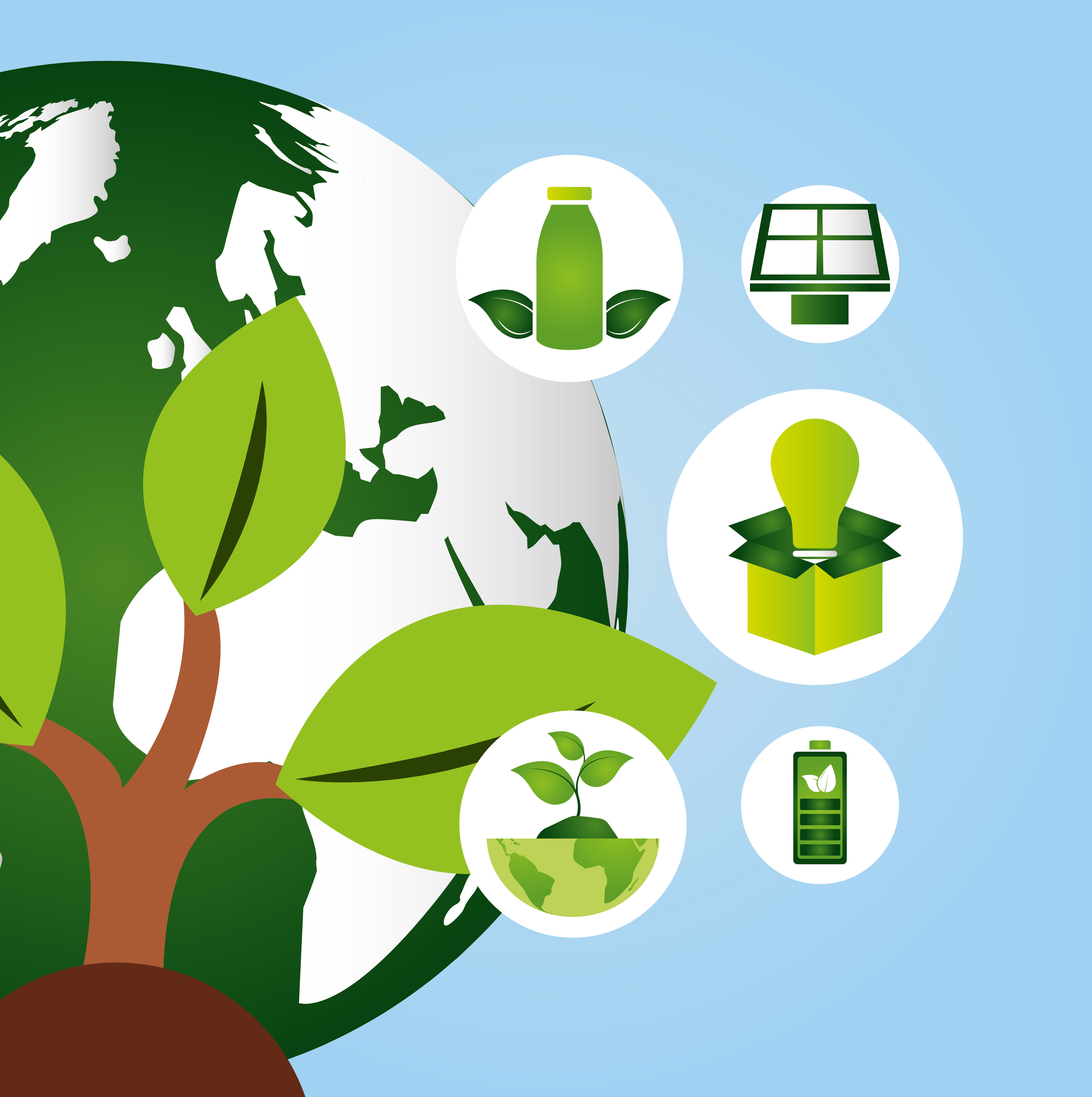 Eco Friendly Poster With Planet Earth And Icons 1968863 Vector Art At