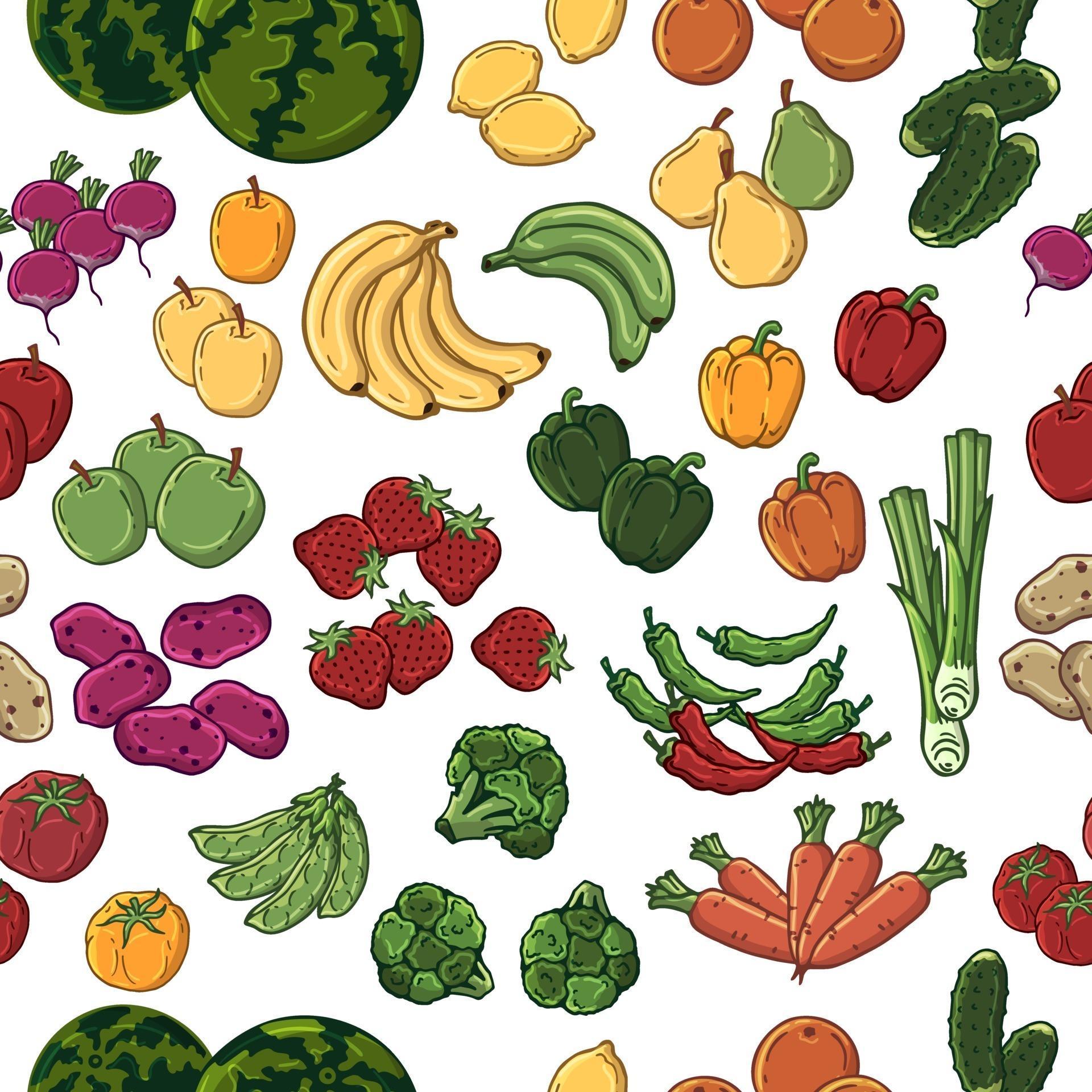 vegetables pattern vector 1969367 Vector Art at Vecteezy