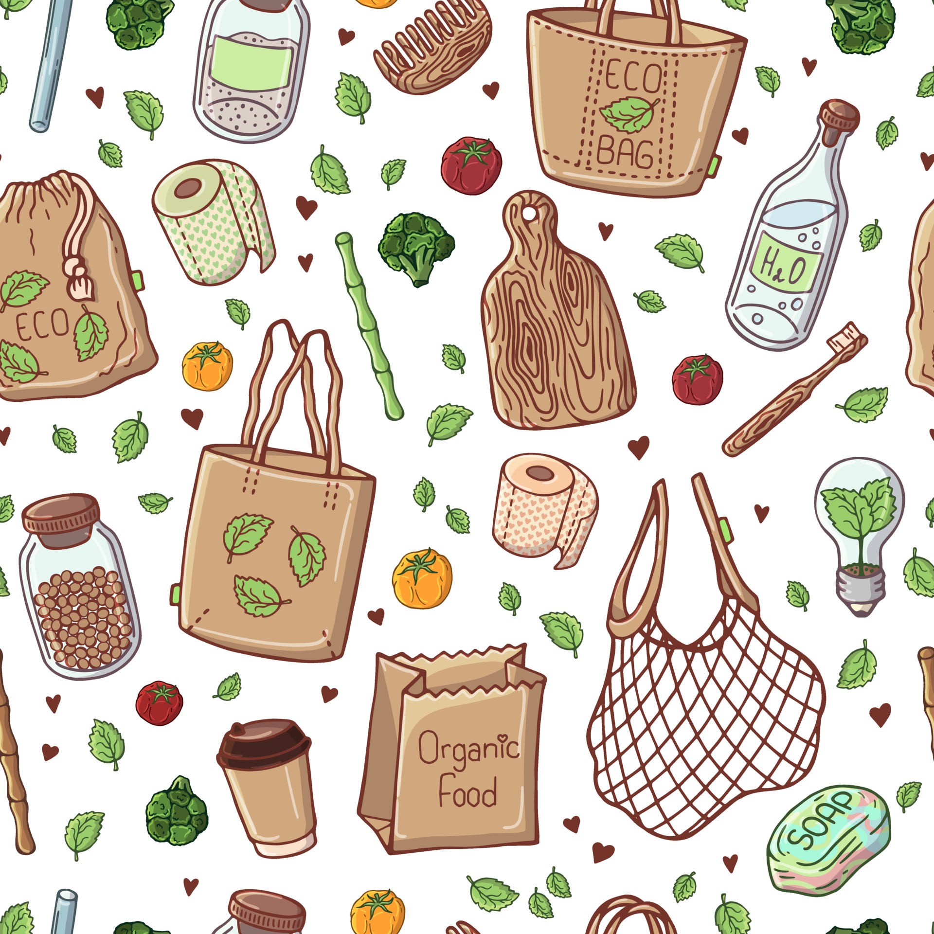 patrón de elementos ecológicos 1969372 Vector en Vecteezy