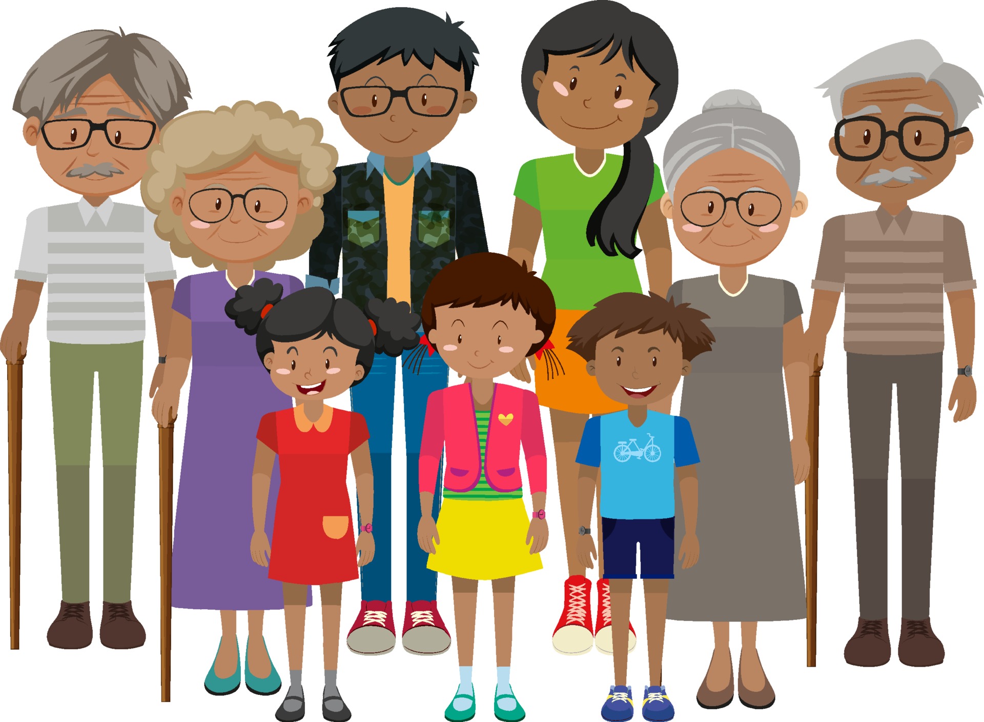 Extended Family Cartoon