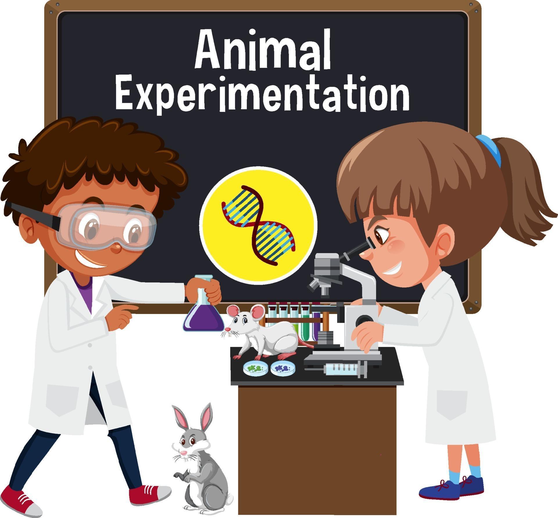 Young scientist doing experimentation with animal 1970204 Vector Art at ...