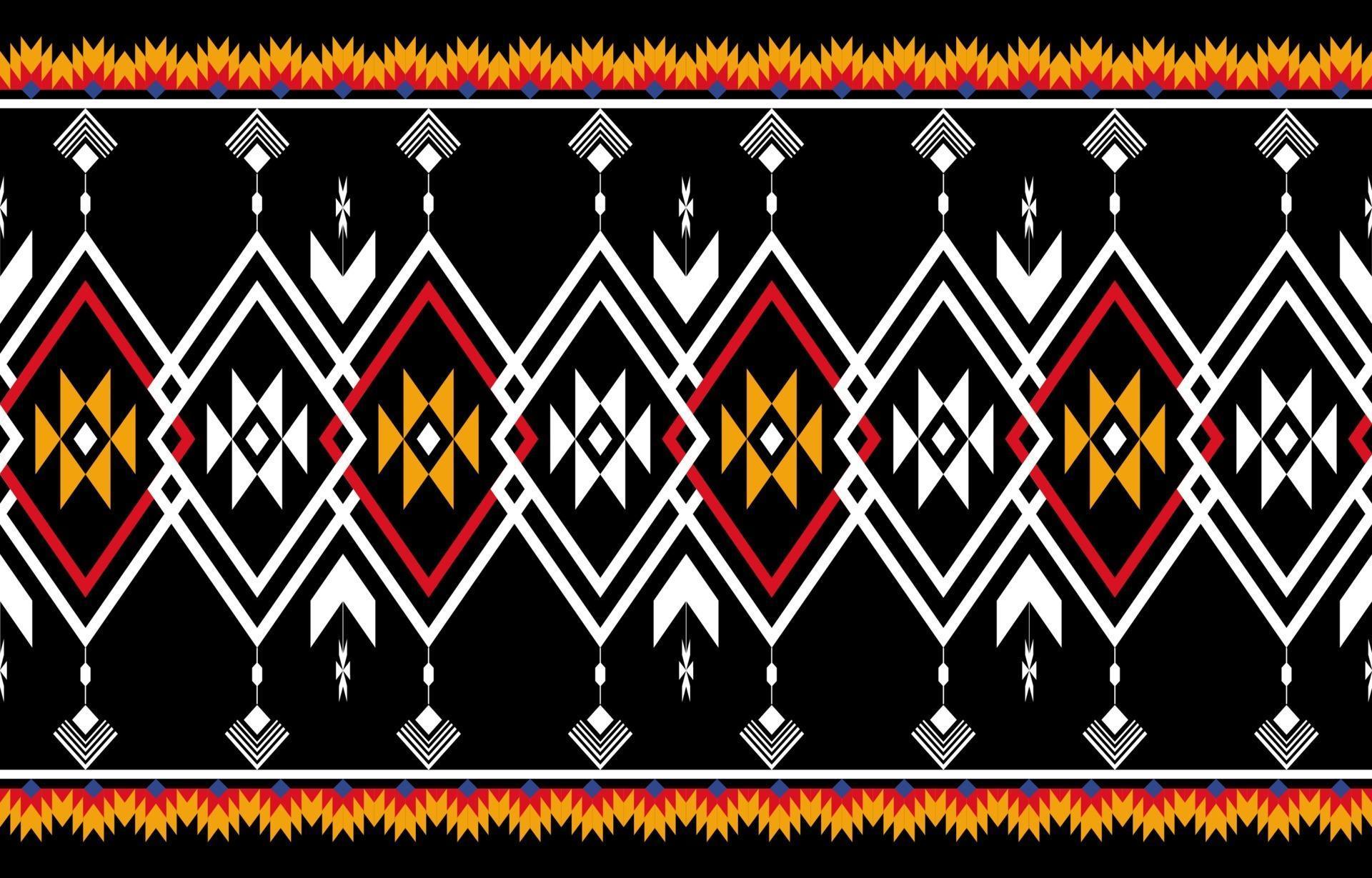 Abstract Orange And Red Geometric Native Pattern Seamless Vector