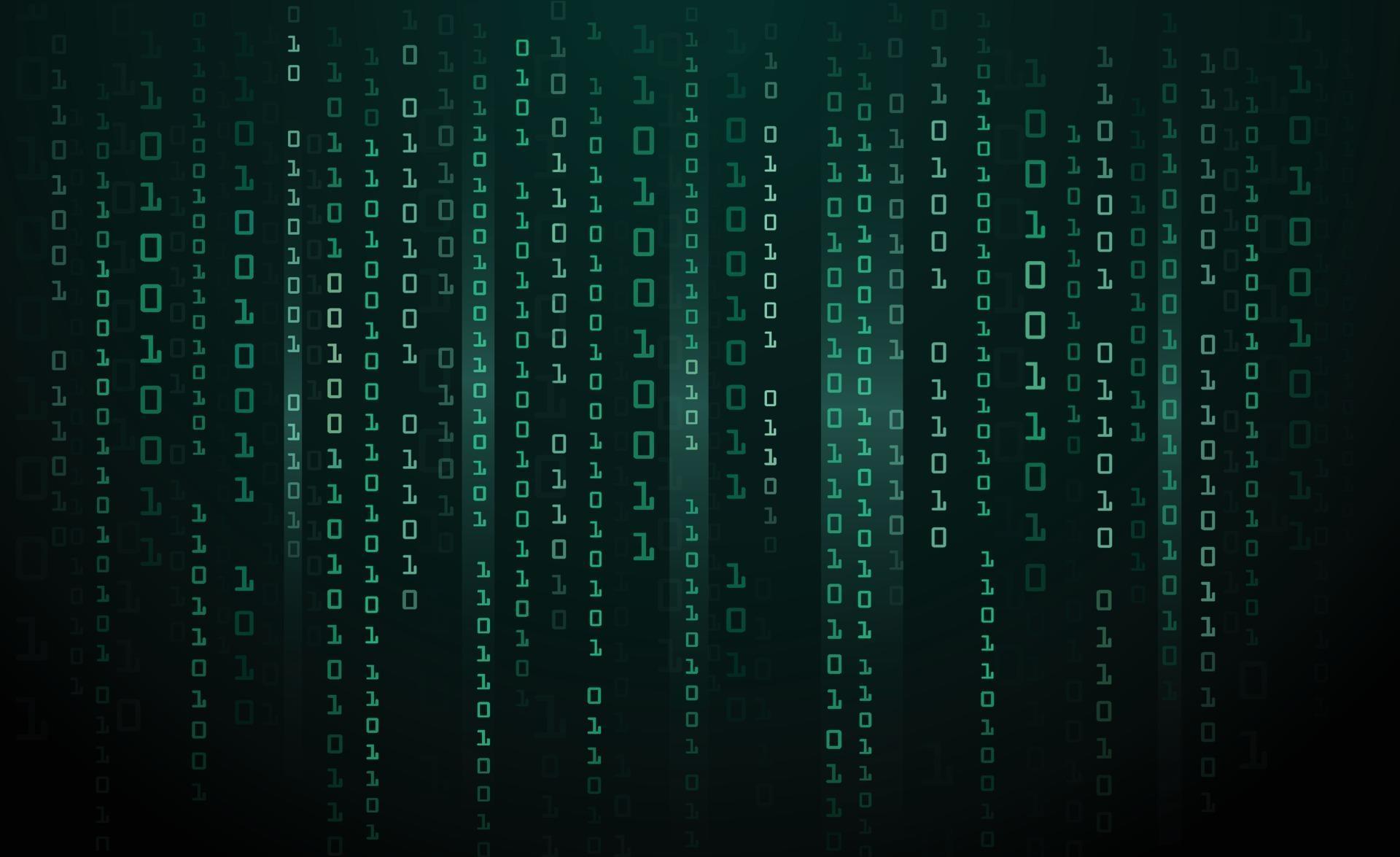 Abstract Technology Background Binary Data And Streaming Binary Code Background Vector