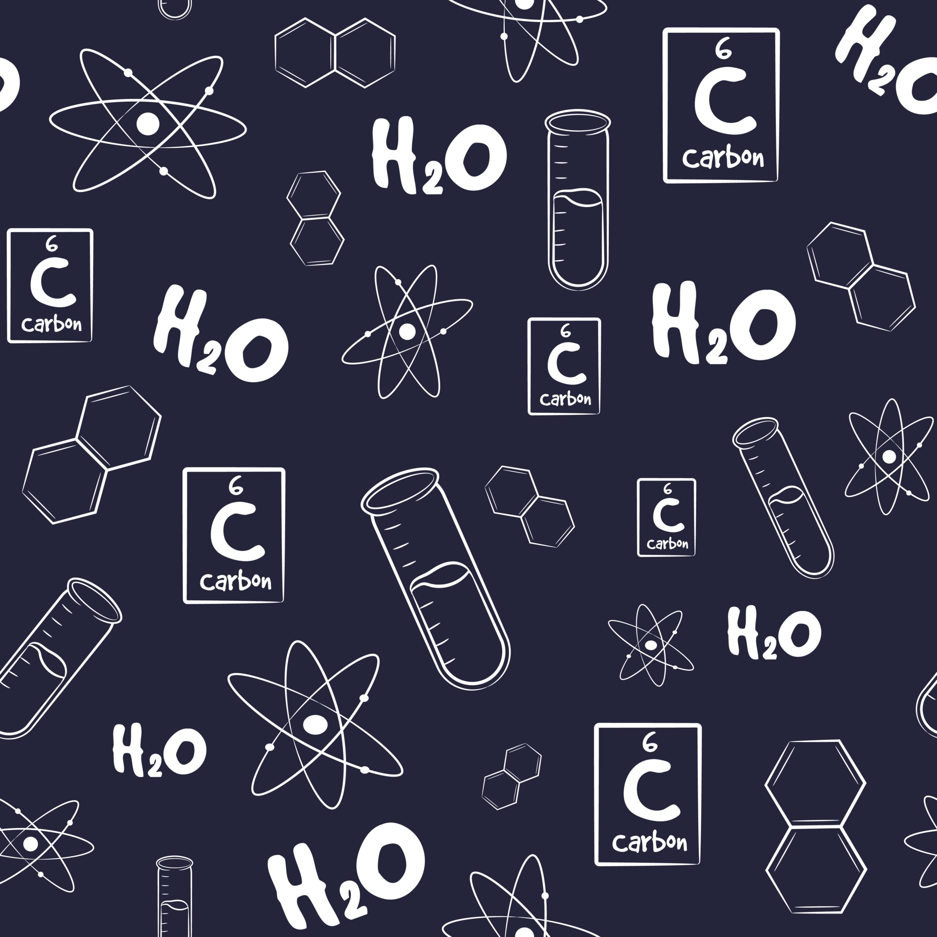 Seamless pattern with chemistry elements and sketches. Repetitive ...
