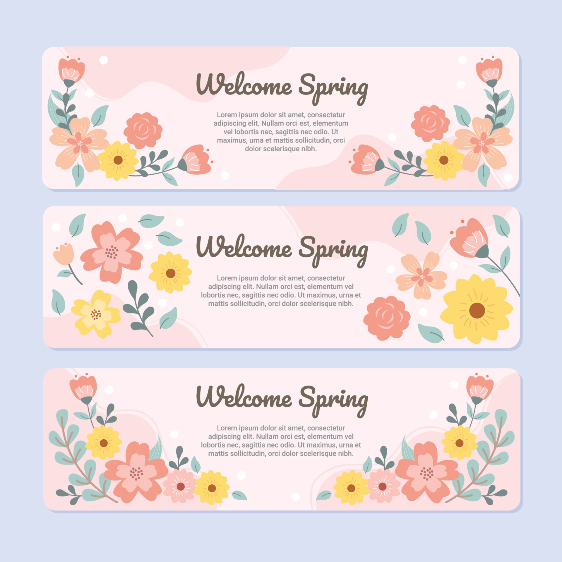 Refreshing Pink Spring With Scattered Flowers 1978538 Vector Art at ...