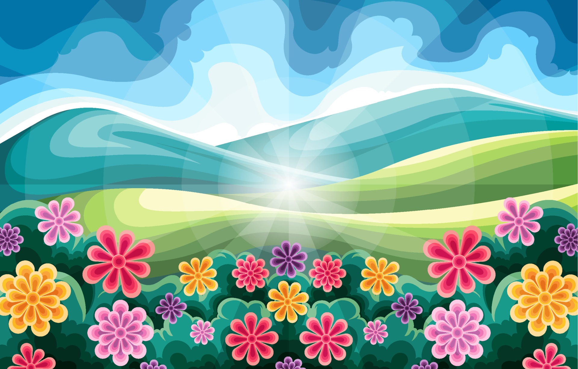 Beautiful Spring Season Landscape 1978653 Vector Art at Vecteezy