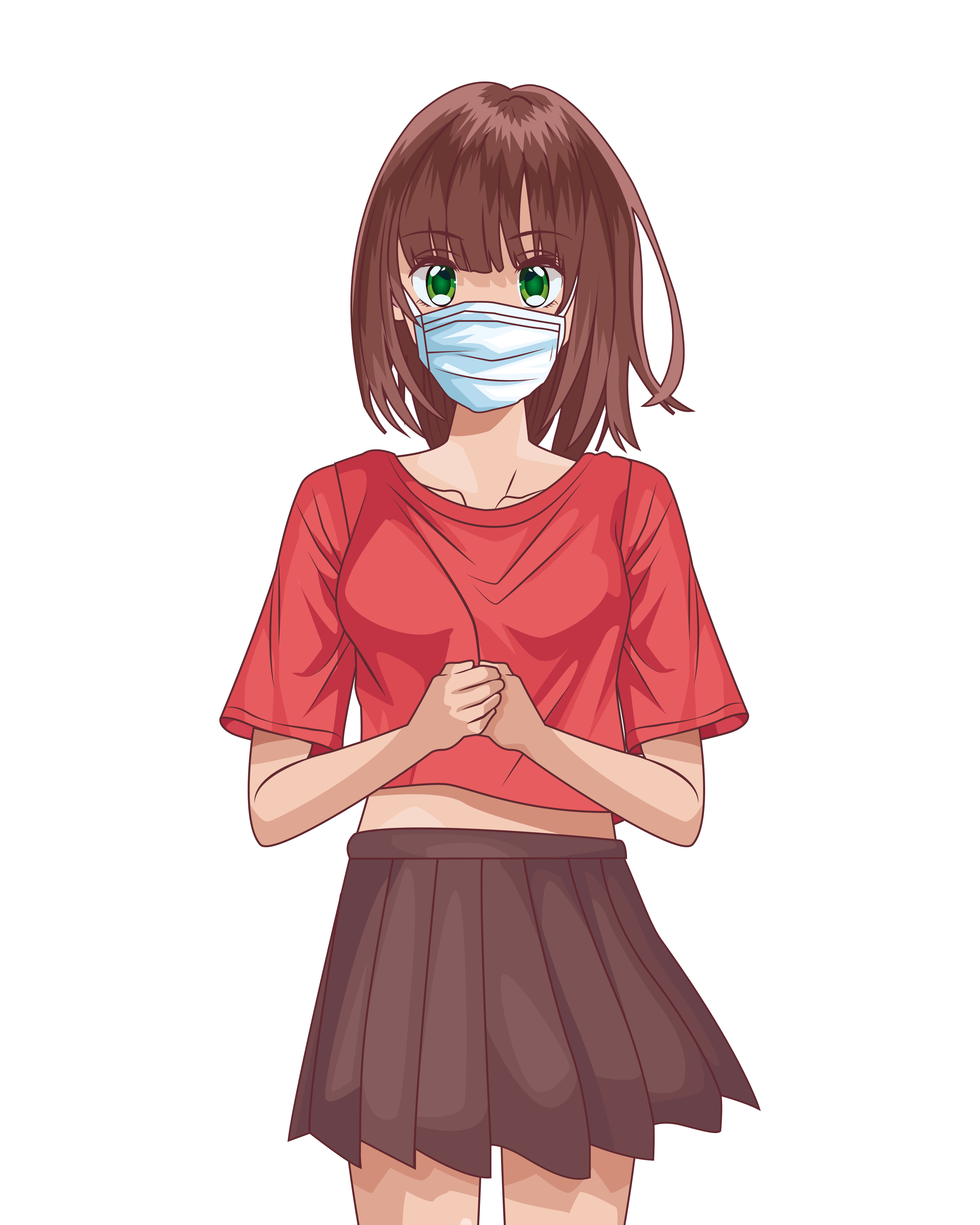 Woman Using Face Mask Anime Character 1981036 Vector Art At Vecteezy
