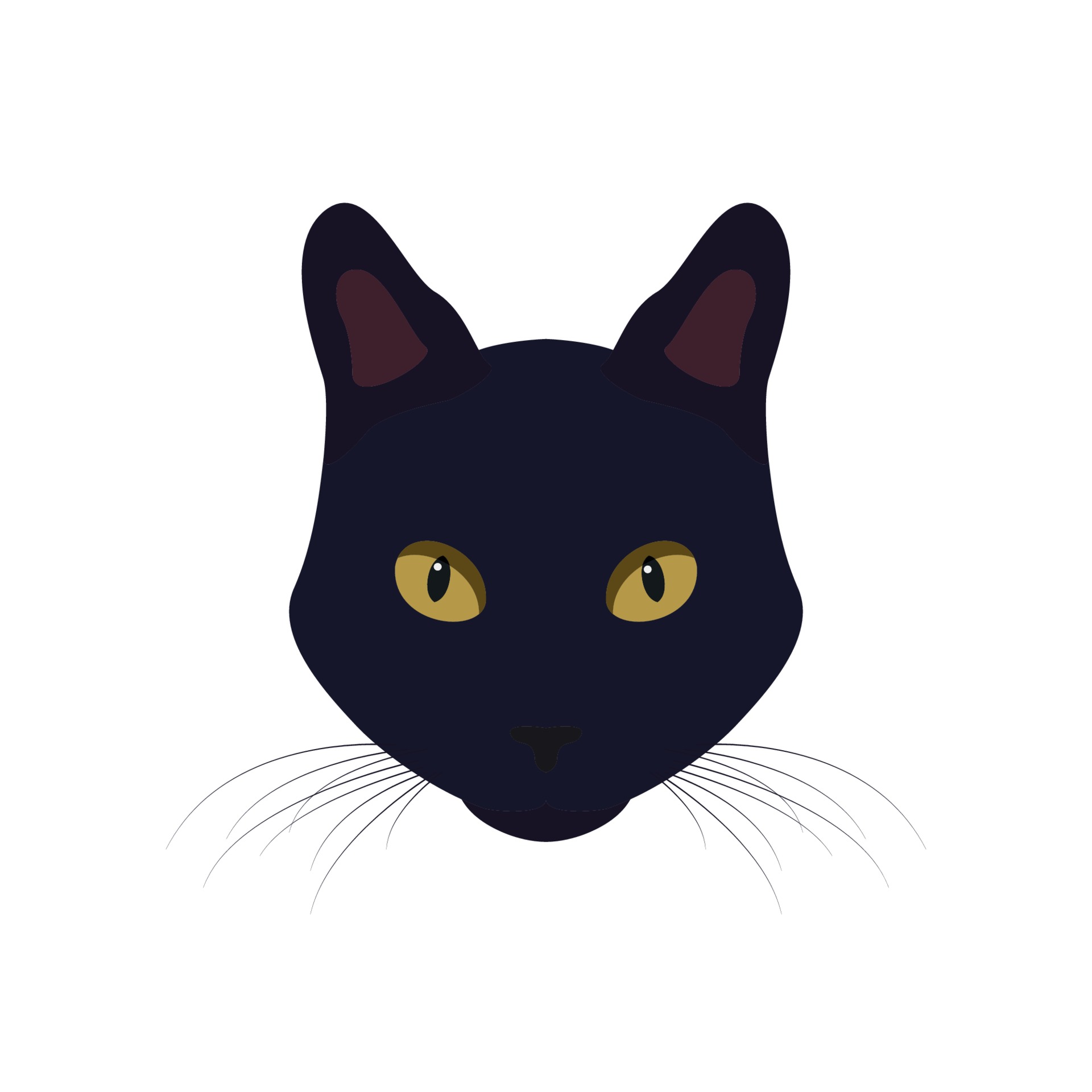 Black cat with yellow eyes. Black Cat vector Illustration. 1987318 ...