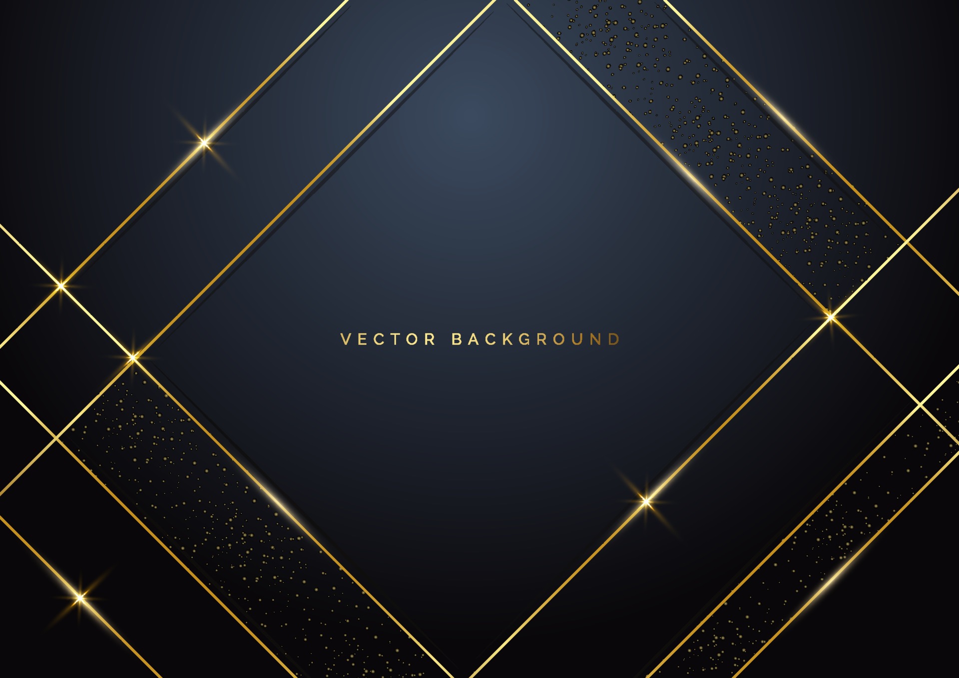 Abstract Template Luxury Square Geometric Overlap Layer On Dark Background With Glitter And