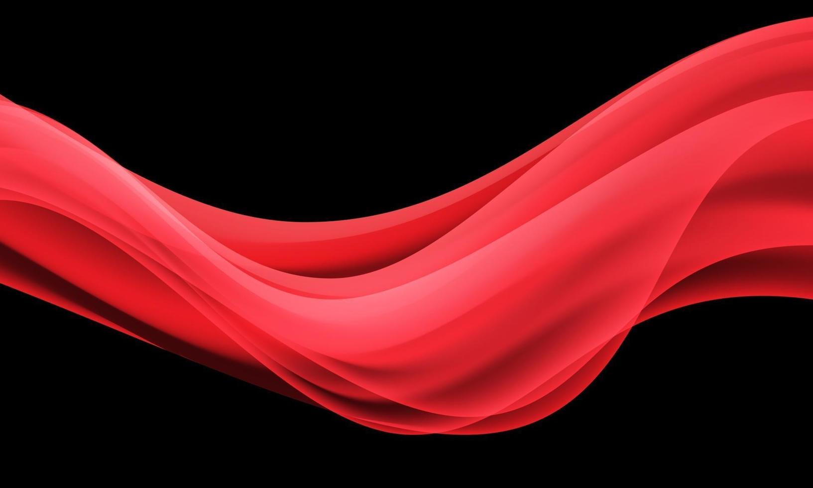 Abstract Red Wave Curve Overlap On Black Design Modern Luxury Futuristic Background Technology