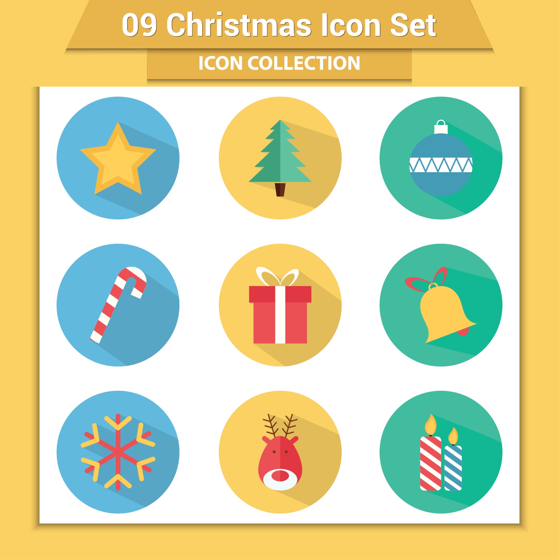 Christmas vector icons and new year decoration 1987934 Vector Art at ...