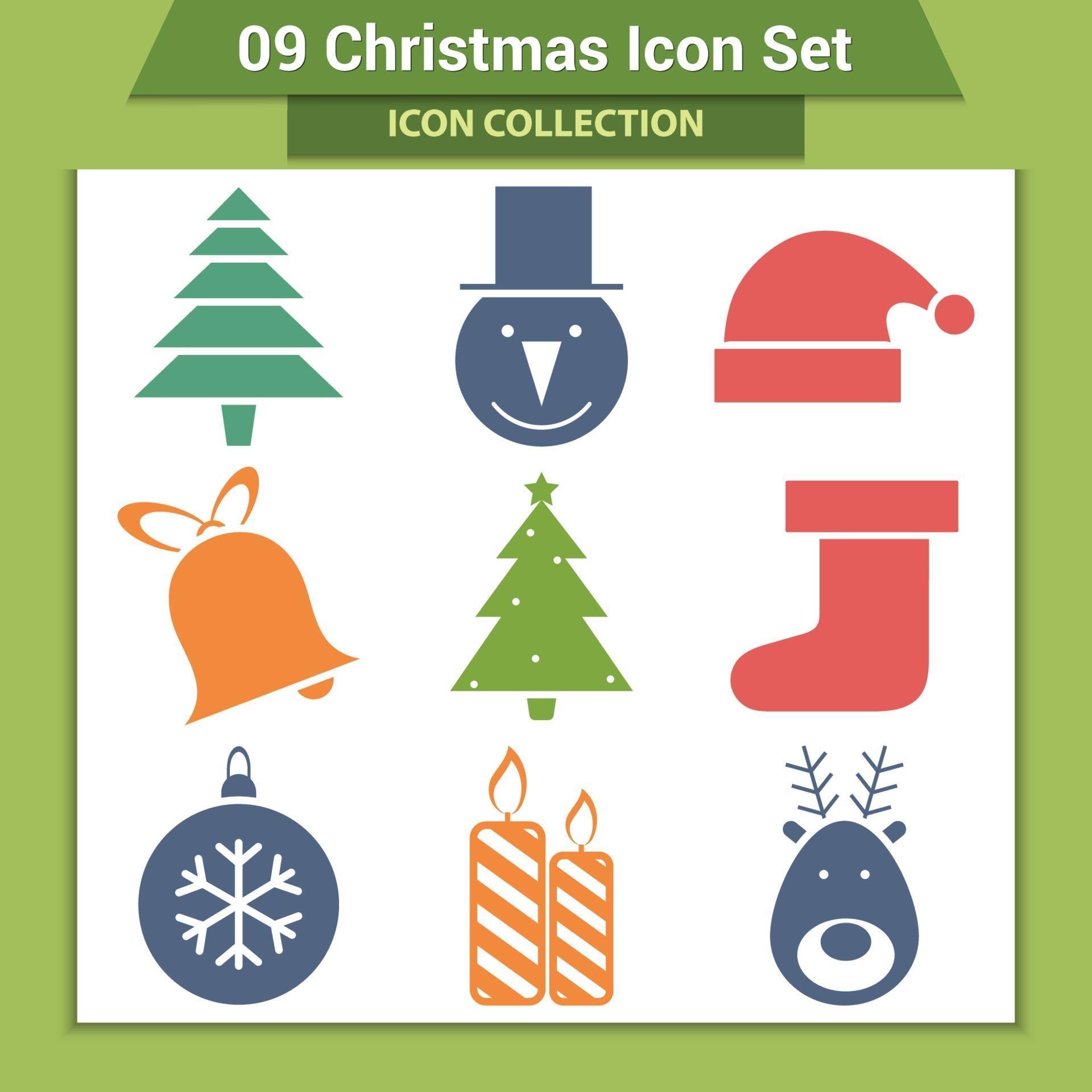 Christmas vector icons and new year decoration 1987958 Vector Art at ...