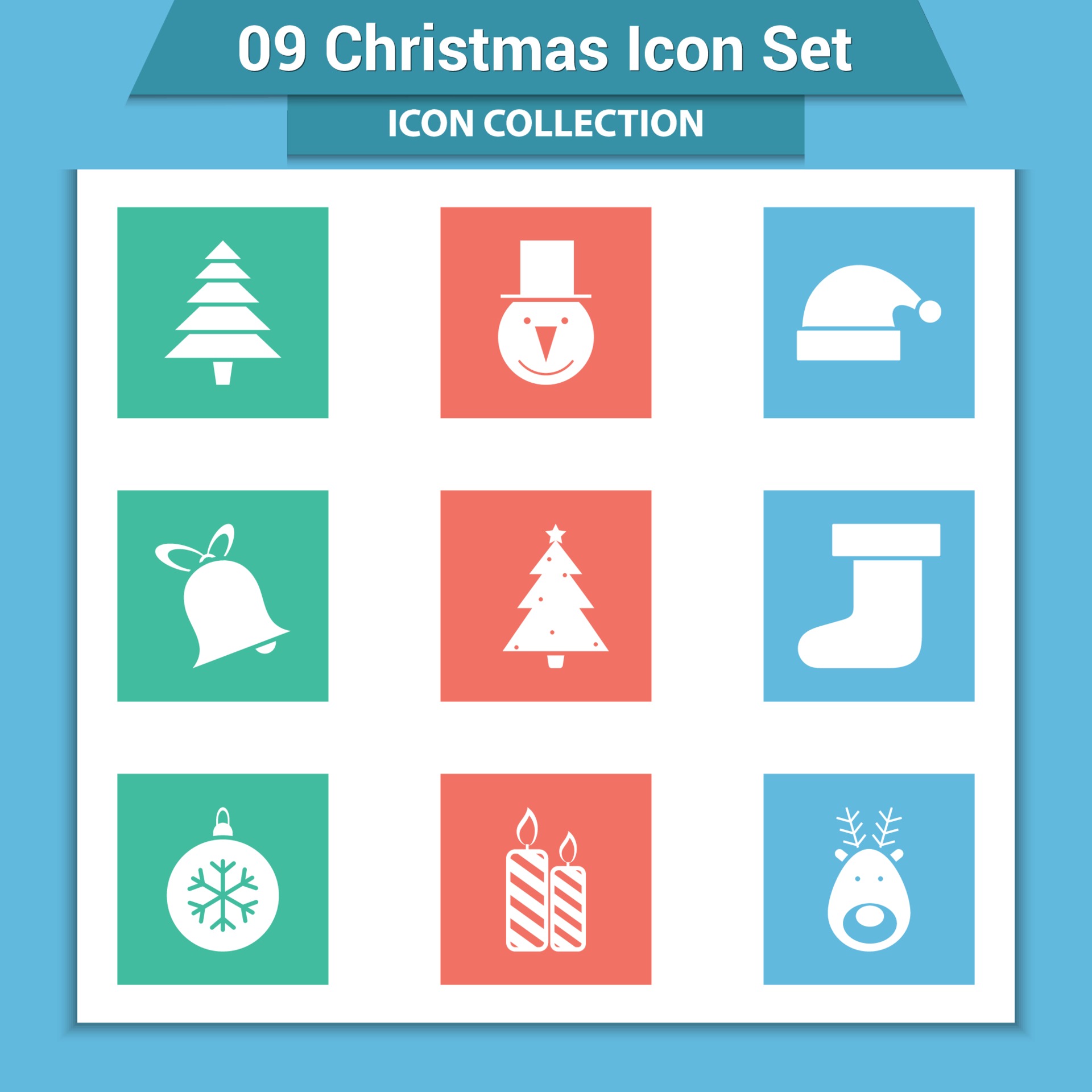 Christmas and new year icons set 1987975 Vector Art at Vecteezy
