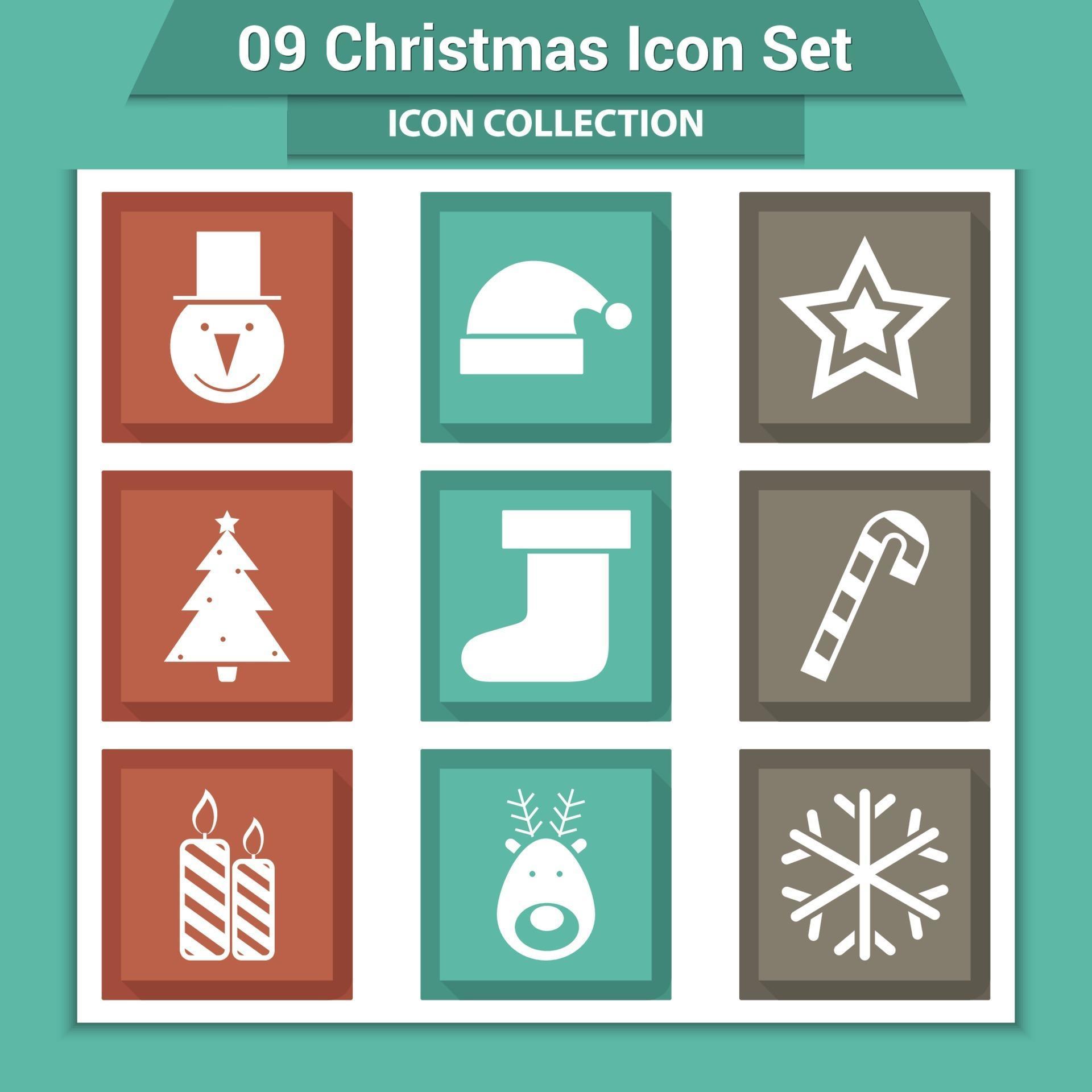 Christmas vector icons and new year decoration 1987977 Vector Art at ...