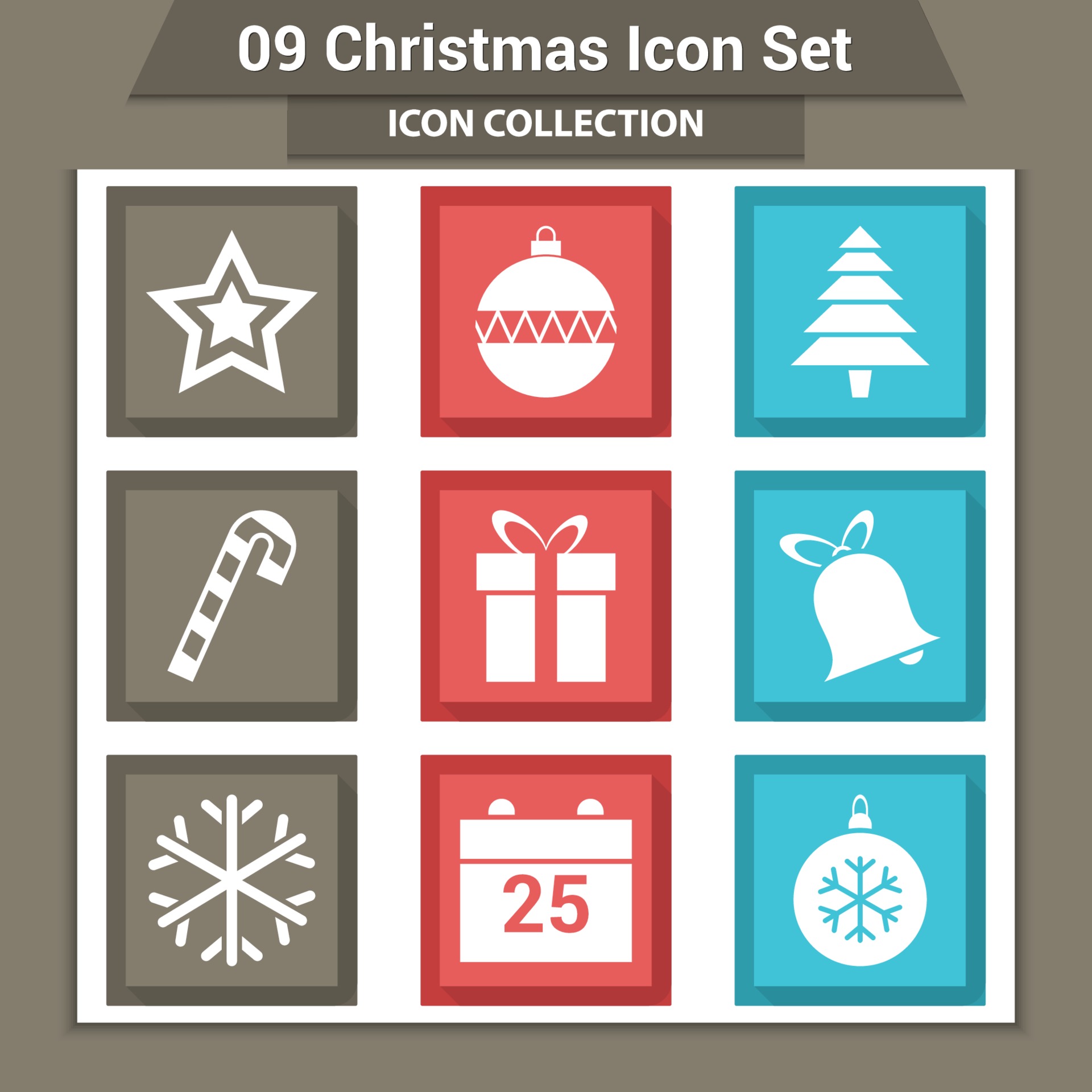 Christmas and new year icons set 1987983 Vector Art at Vecteezy