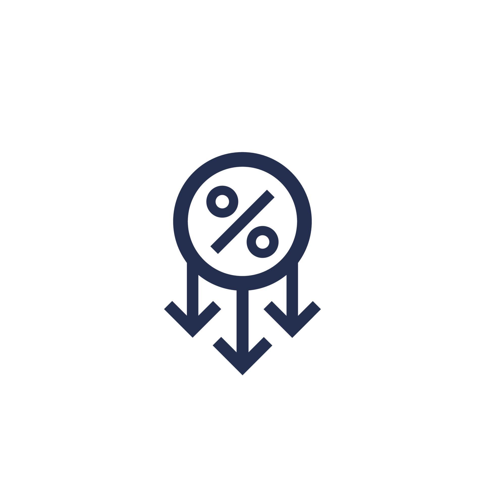 Profit decrease, percent down icon 1990060 Vector Art at Vecteezy