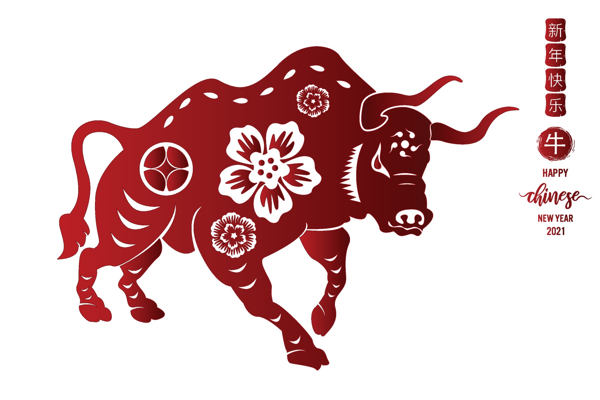 Chinese Traditional Template Of Chinese Happy New Year With Ox Pattern chinese-traditional-template-of-chinese-happy-new-year-with-ox-pattern