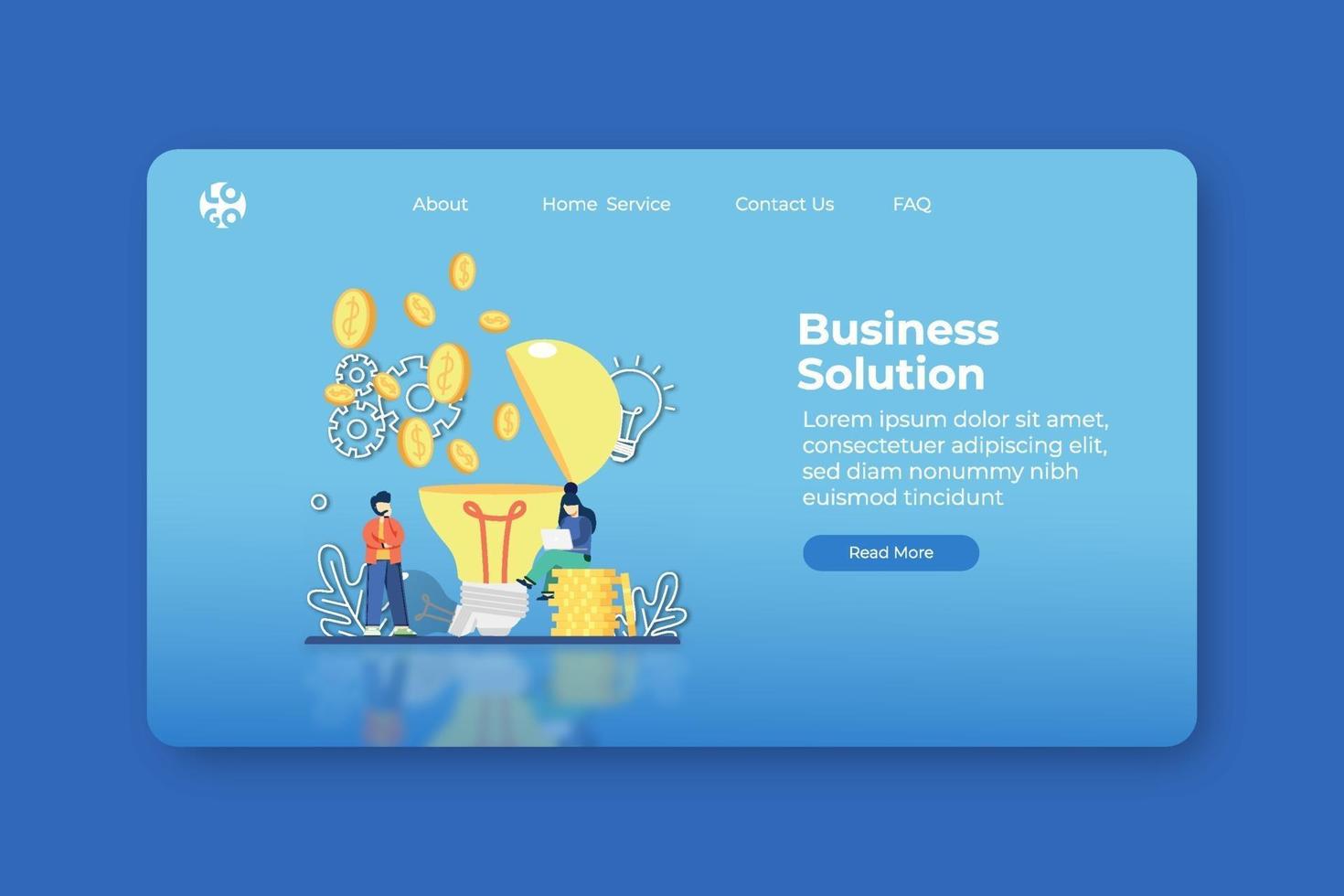 Modern flat design vector illustration. Business Solution Landing Page and Web Banner Template ...