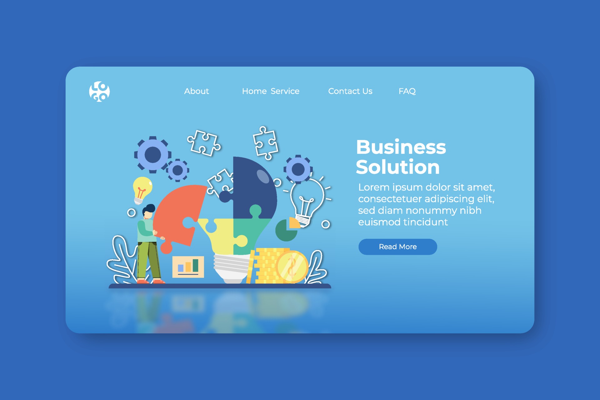 Modern flat design vector illustration. Business Solution Landing Page and Web Banner Template ...