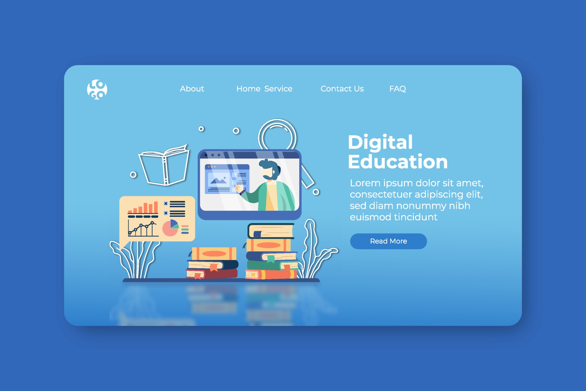 Modern Flat Design Vector Illustration. Digital Education Landing Page ...