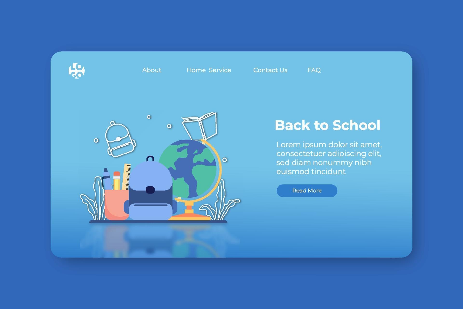 Modern flat design vector illustration, Back To School Landing Page and ...