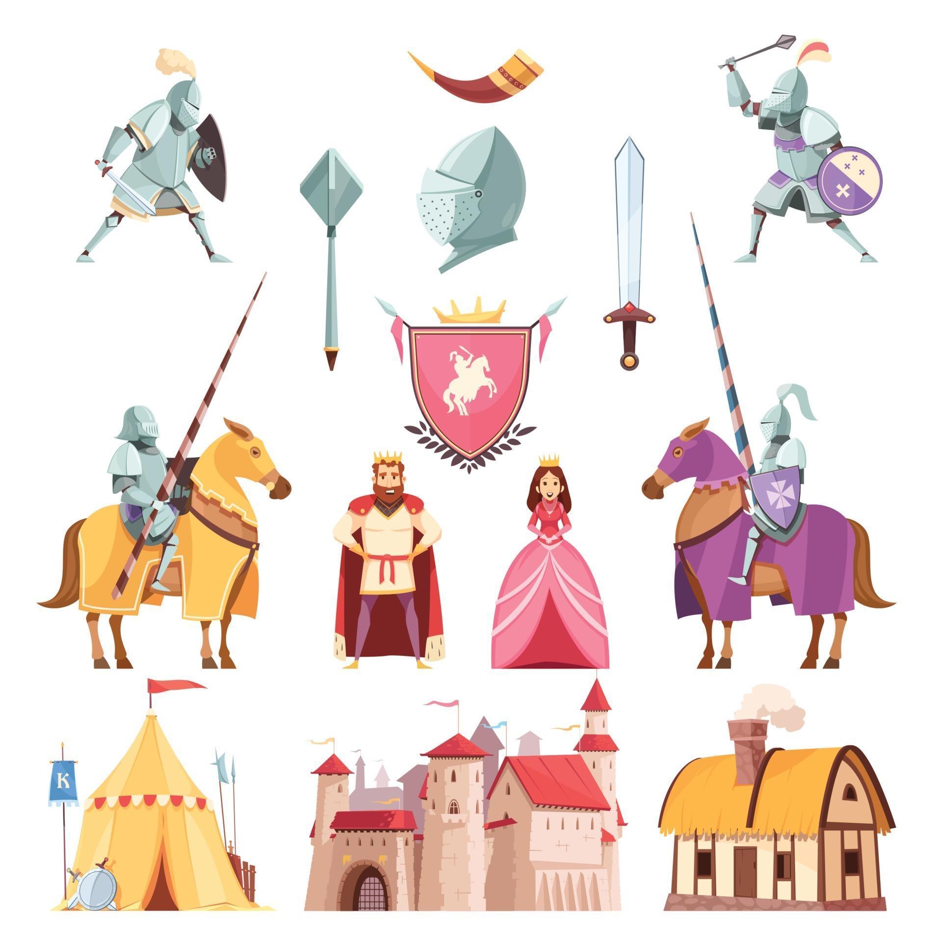 medieval royal set 1992186 Vector Art at Vecteezy
