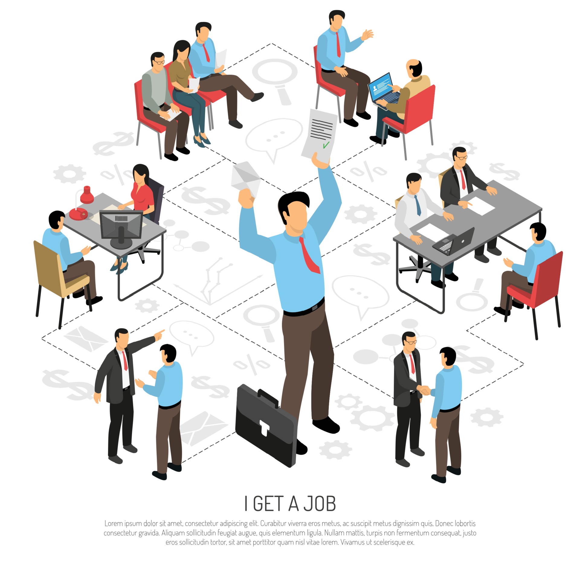 job interview flowchart 1992628 Vector Art at Vecteezy