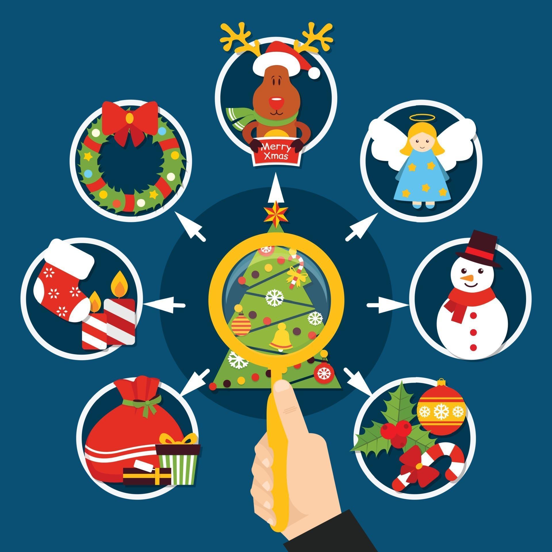Christmas flat vector illustration 1992715 Vector Art at Vecteezy