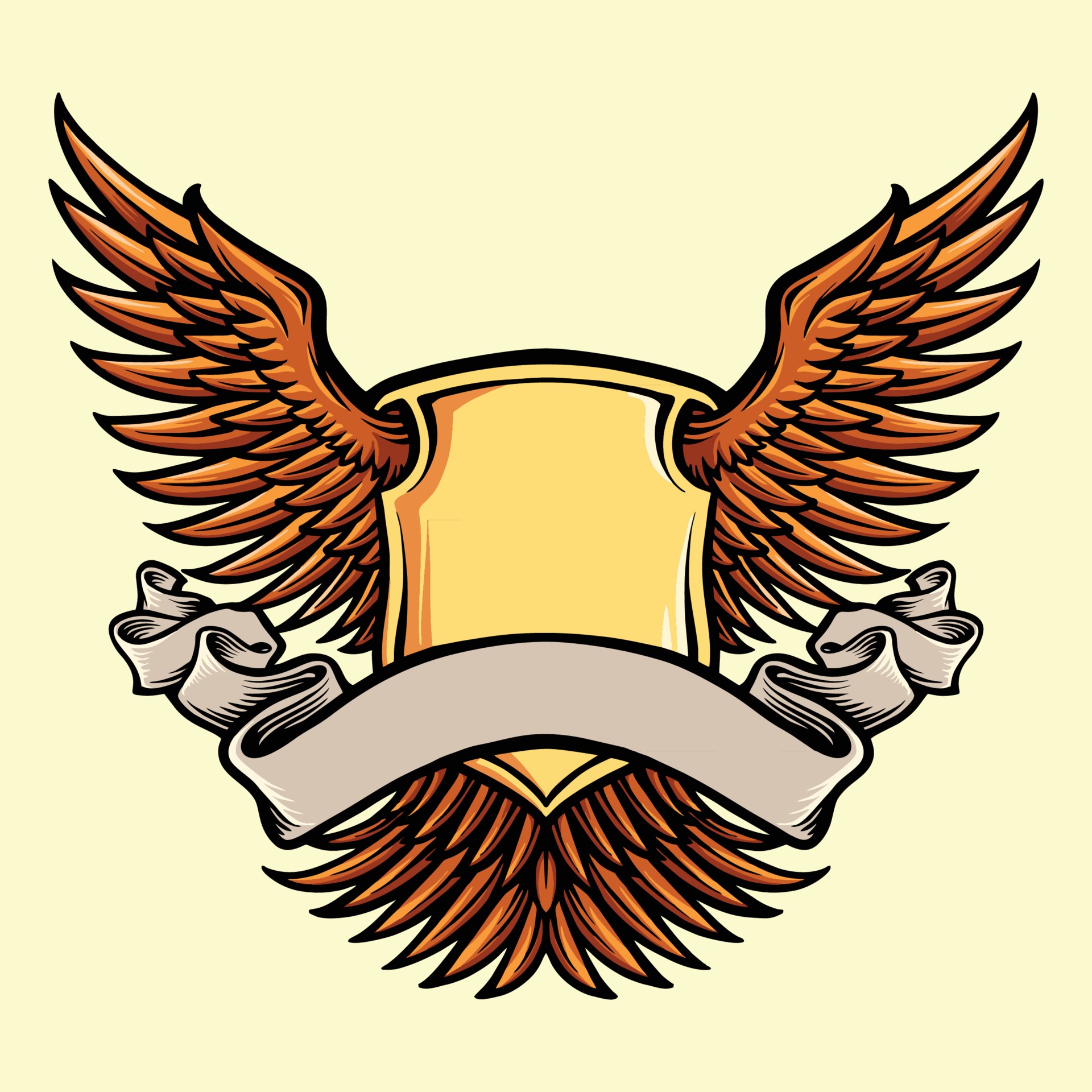 Badge Shield Wing With Ribbon 1997110 Vector Art At Vecteezy