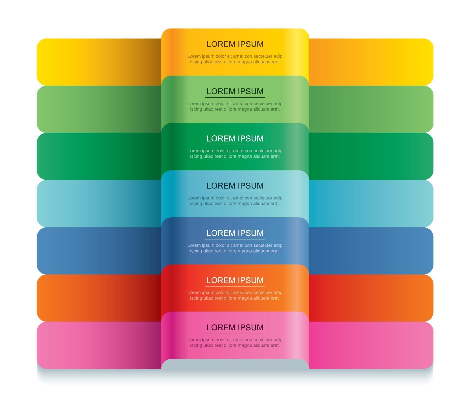 7 data infographics tab paper index template. Vector illustration ...