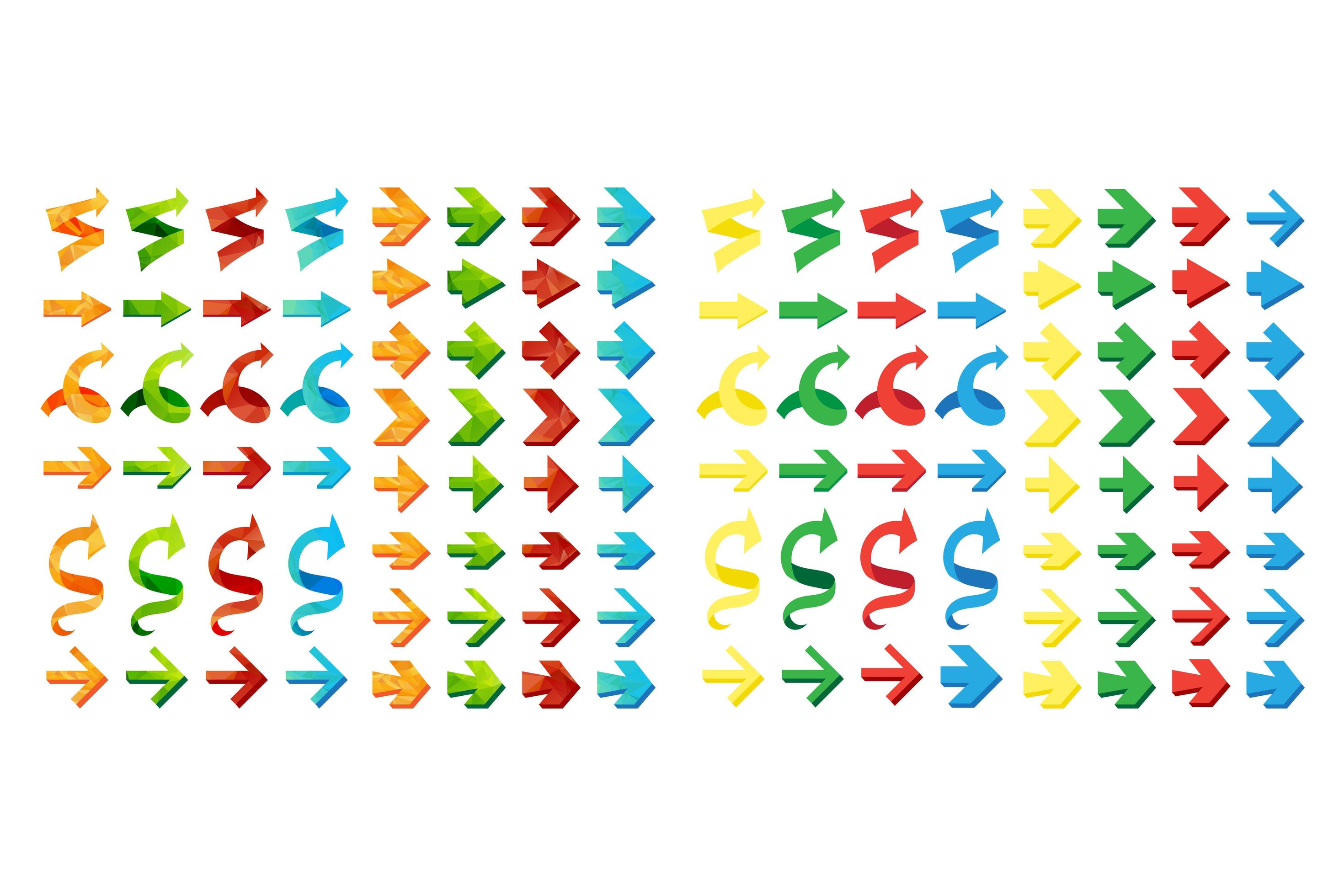 Isolated triangle polygonal arrows set 2003508 Vector Art at Vecteezy