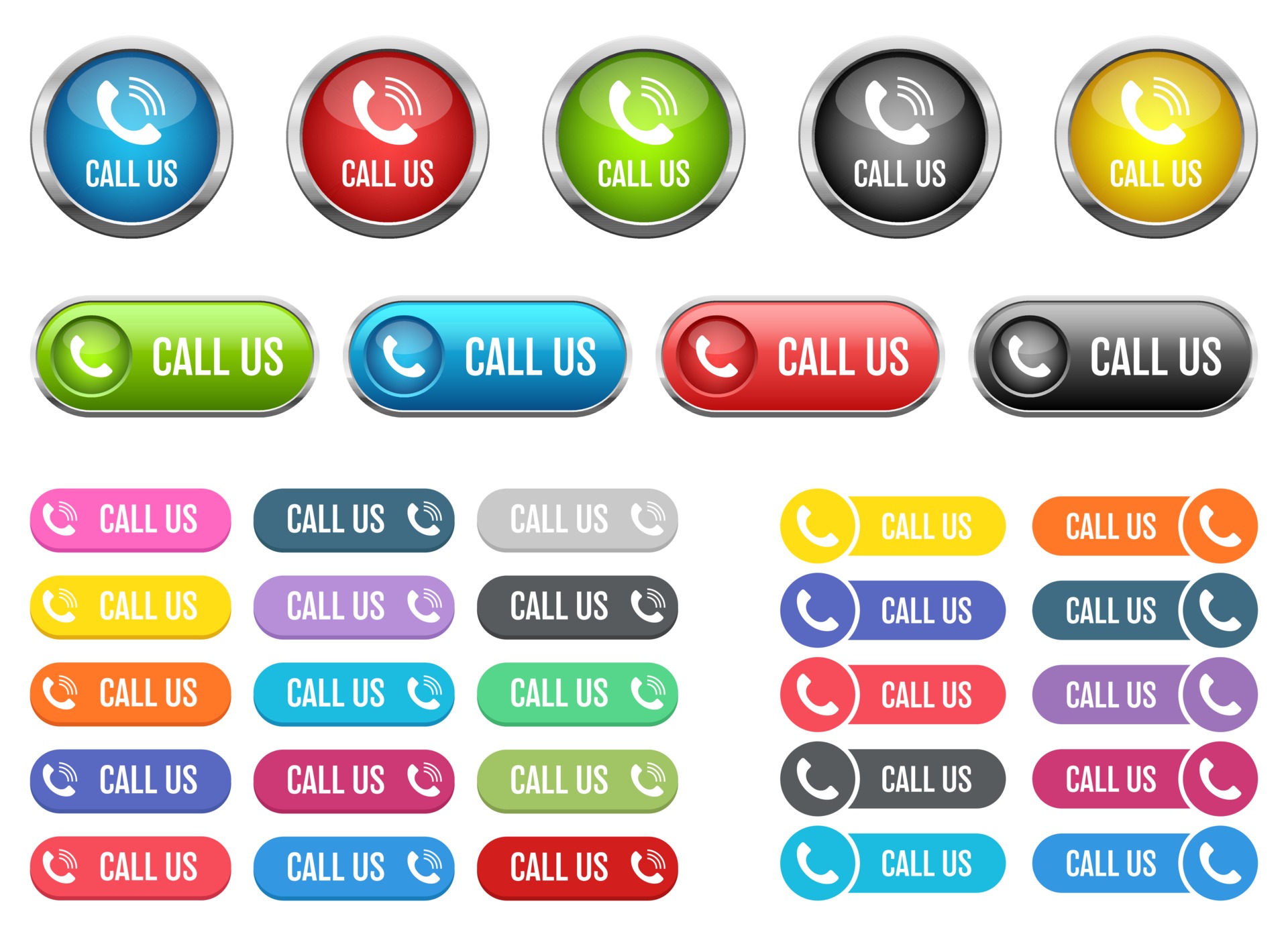 Call us button vector design illustration set isolated on white background 2004097 Vector Art at ...