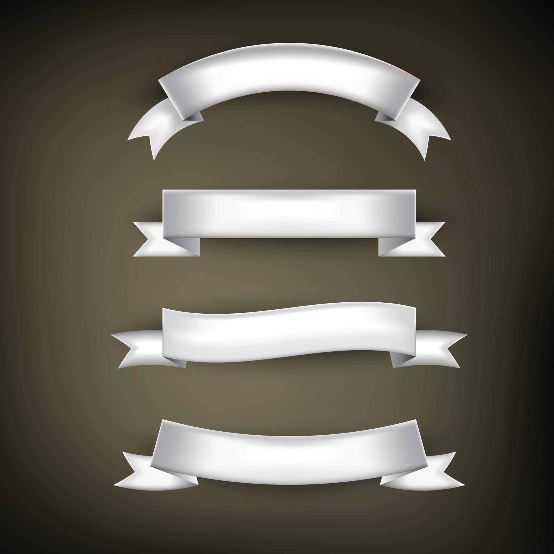 Ribbon basic set in silver 2005475 Vector Art at Vecteezy