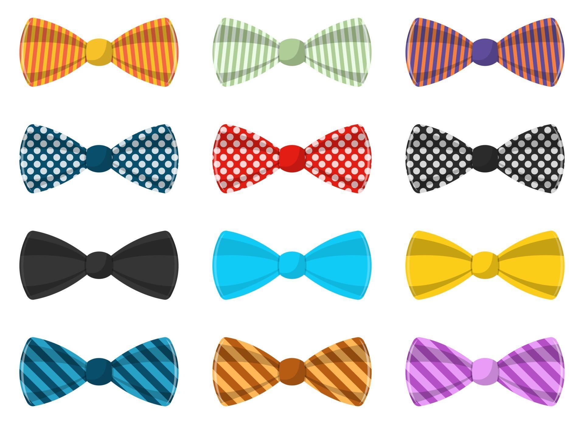 Stylish bow tie vector design illustration set isolated on white ...