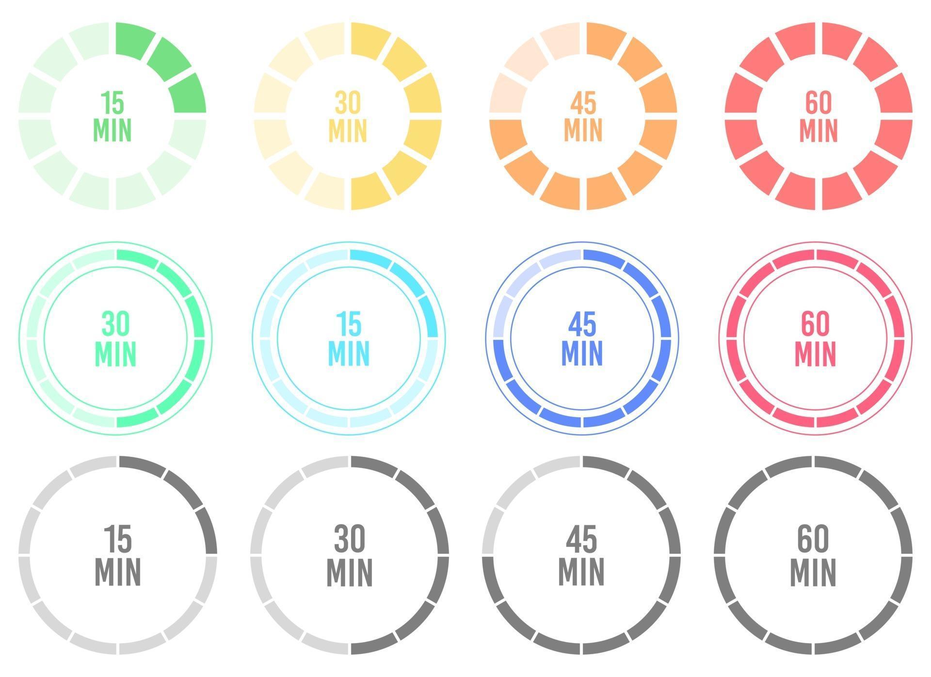 Hour timer vector design illustration set isolated on background ...