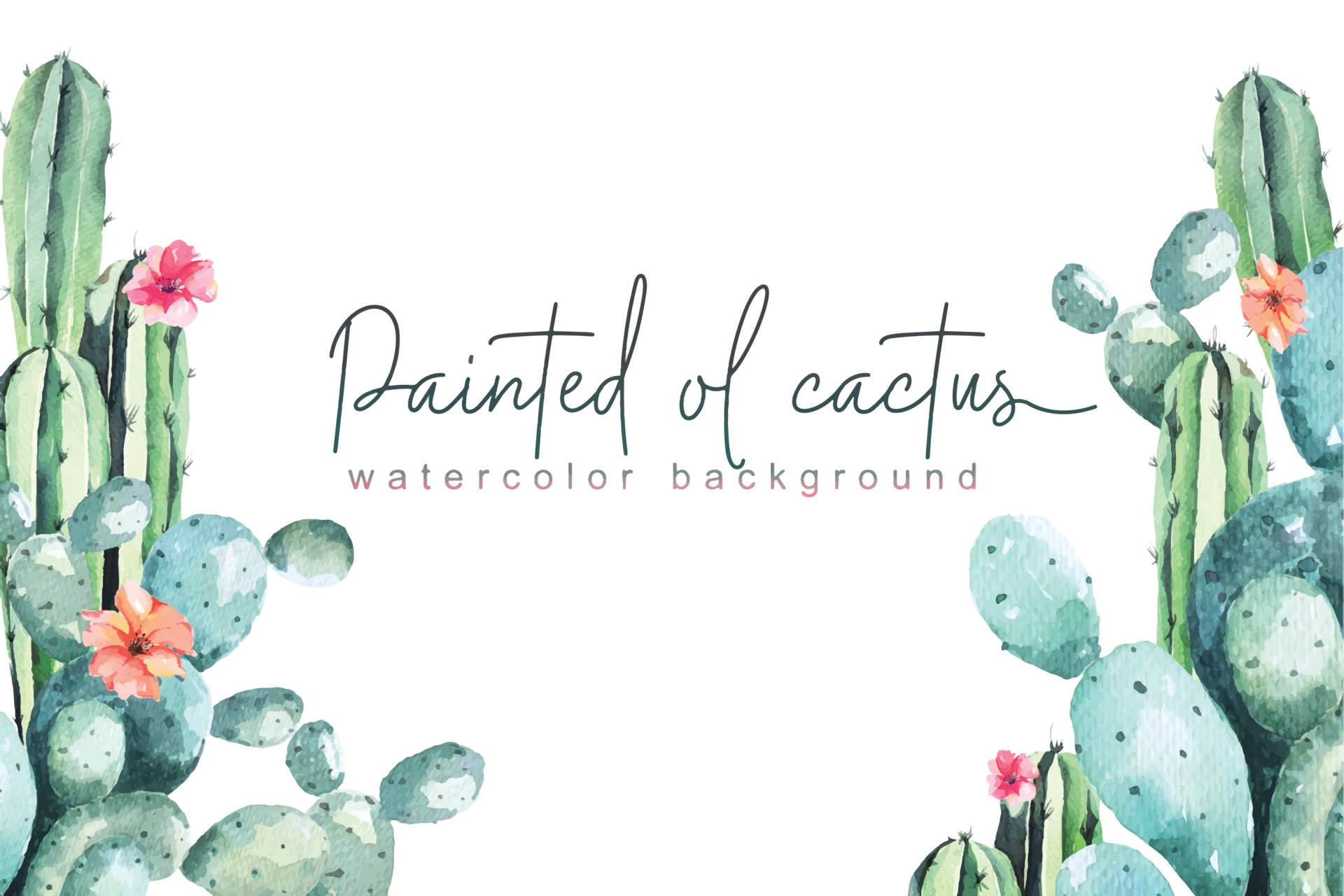 cactus frame with watercolor 2028014 Vector Art at Vecteezy