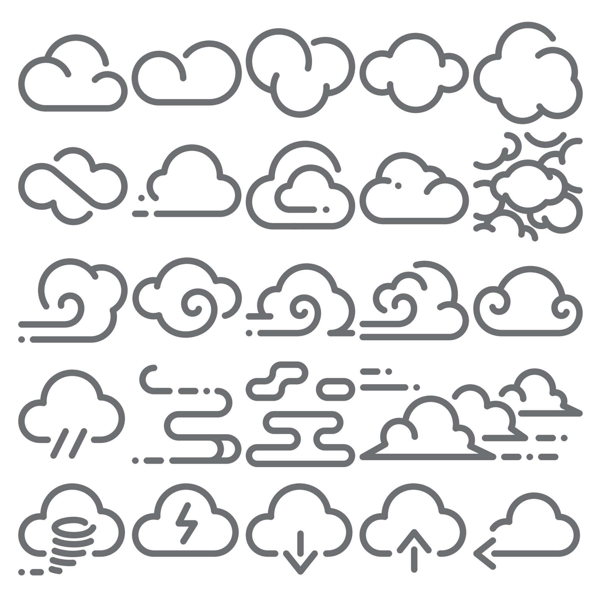 Cloud icon vector pack 2034300 Vector Art at Vecteezy