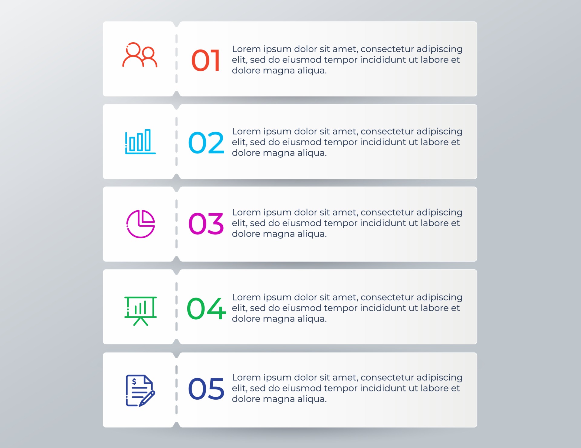 Infographic element with 5 steps or options 2035076 Vector Art at Vecteezy