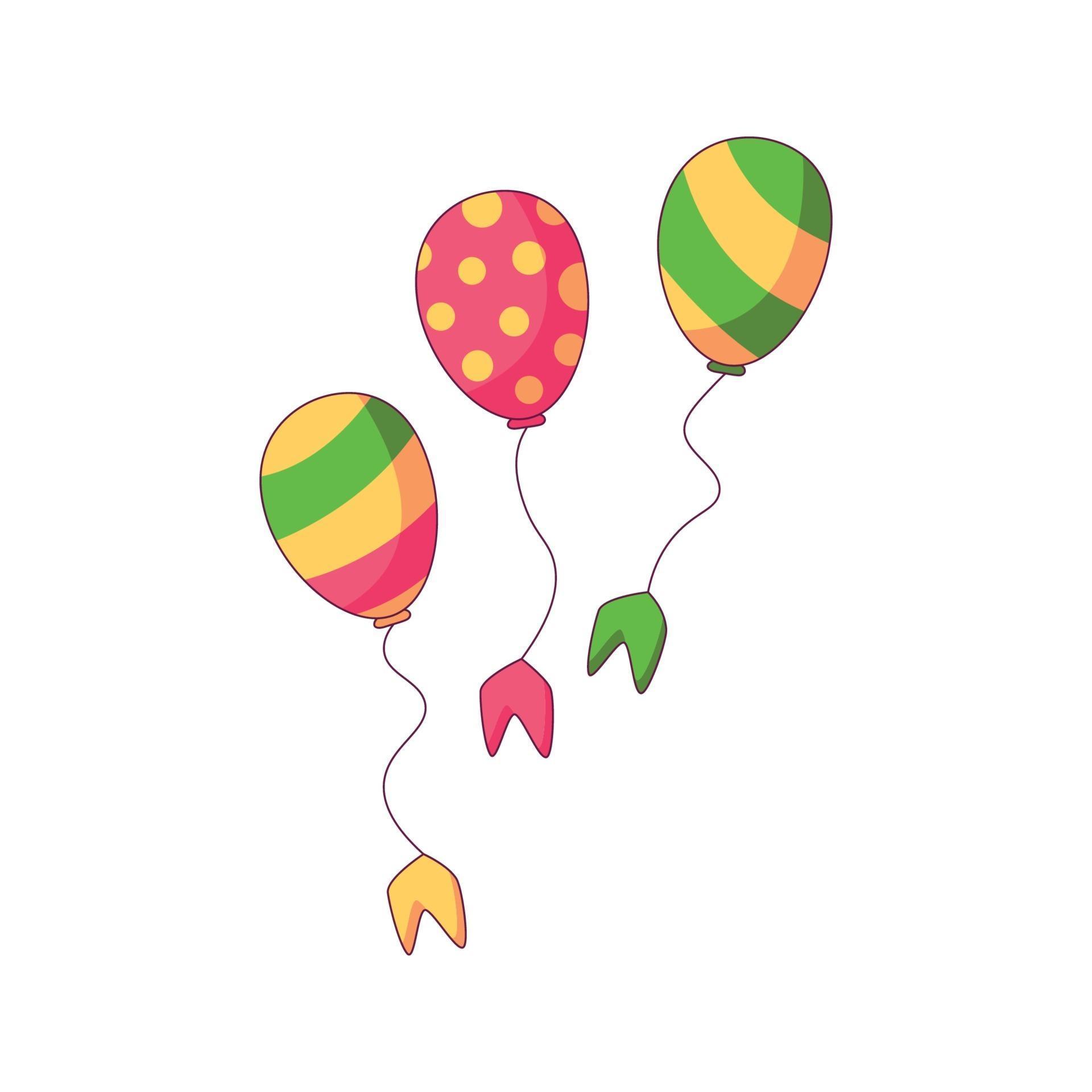 balloon birtday cartoon doodle hand drawn concept vector illustration ... balloon birtday cartoon doodle hand drawn concept vector illustration ...