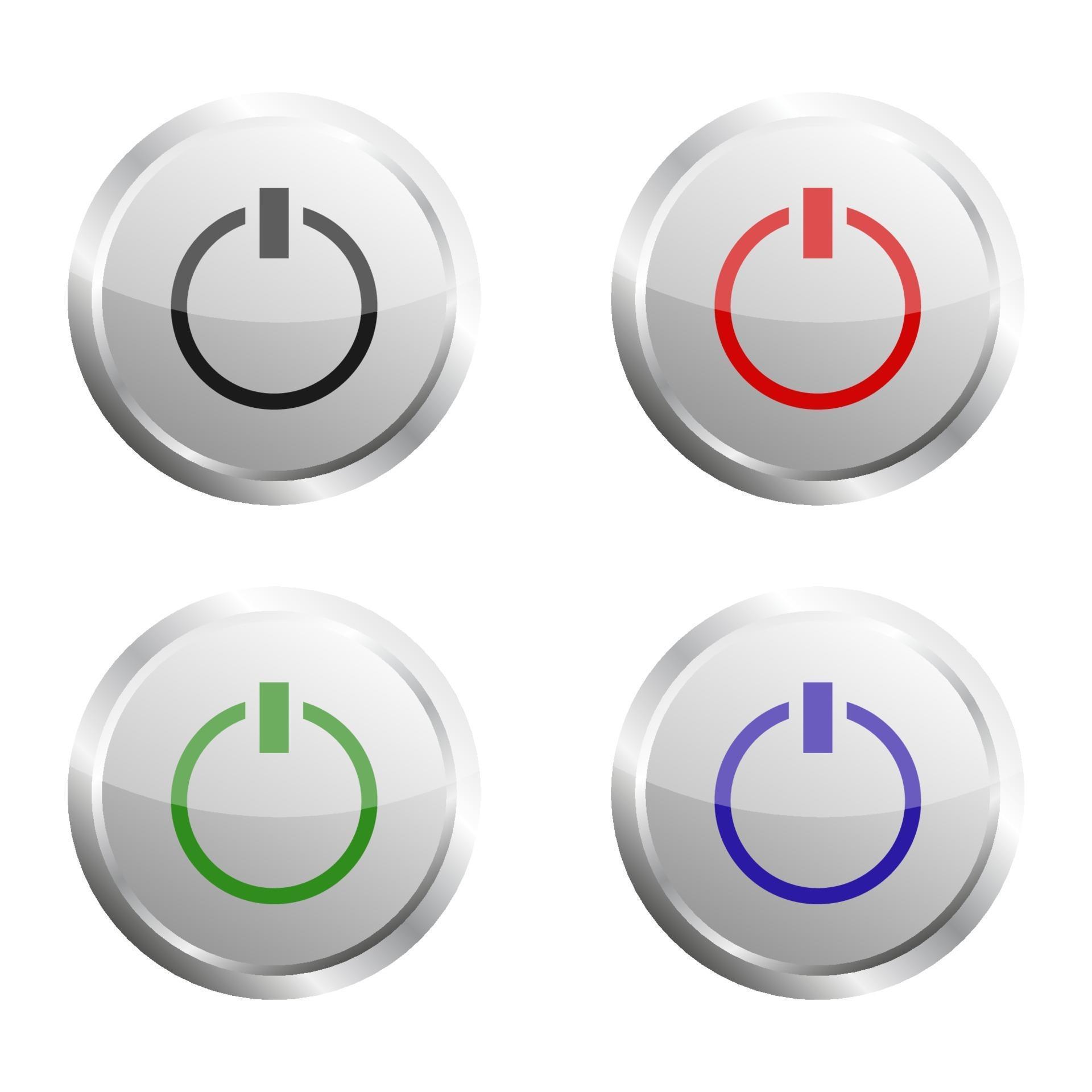 Set Of Power Buttons On White Background 2039876 Vector Art at Vecteezy